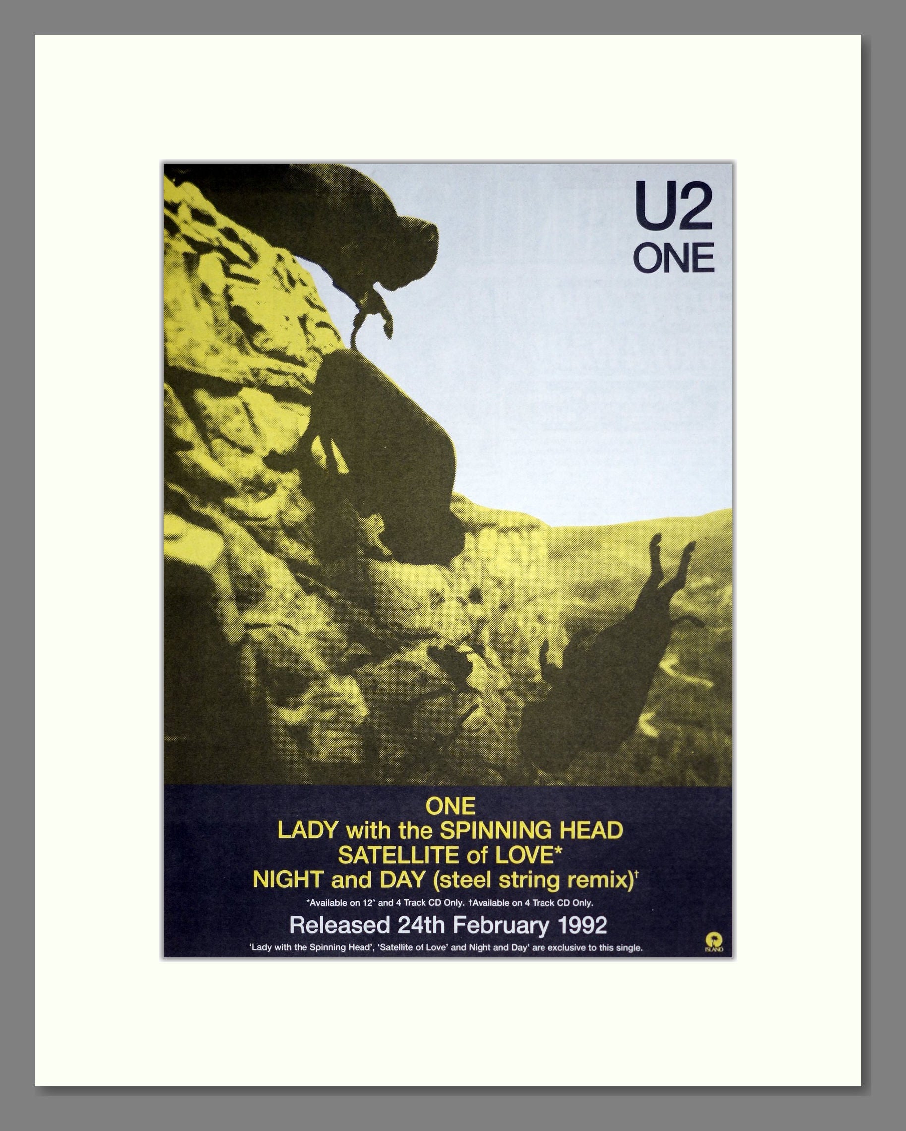 U2 - One. Vintage Advert 1992 (ref AD20363) – The Nostalgia Shop