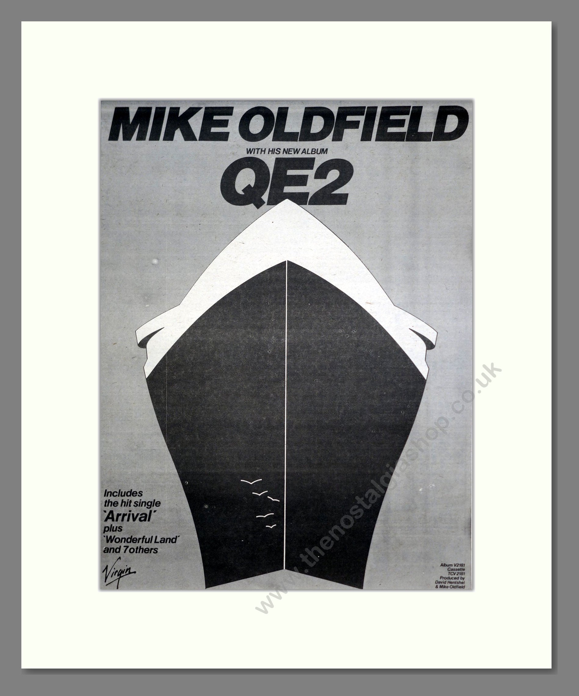 Mike Oldfield - QE2. Vintage Advert 1980 (ref AD20624) – The Nostalgia Shop