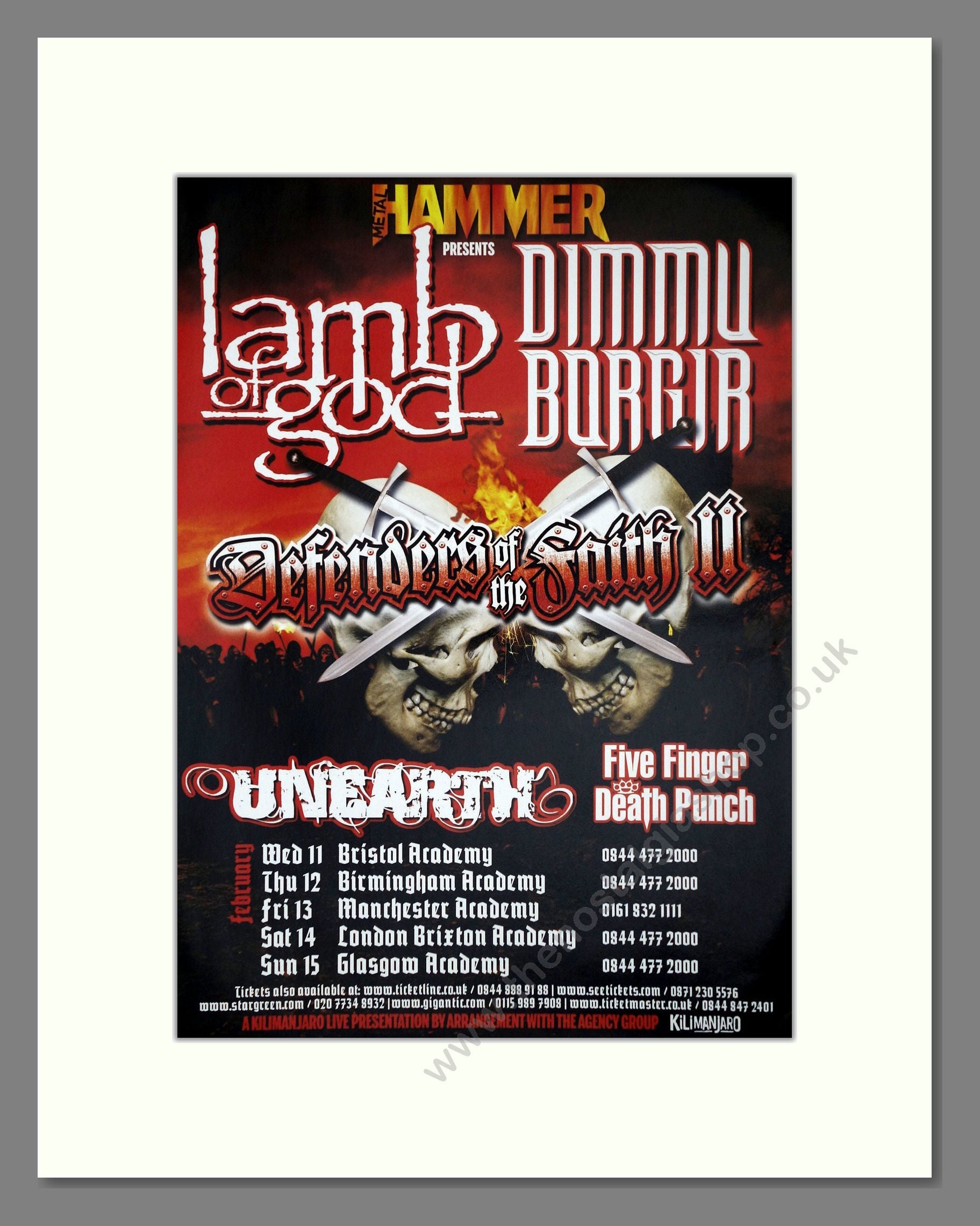 Defenders Of The Faith II (Lamb Of God) - UK Tour. Vintage Advert 2009 ...