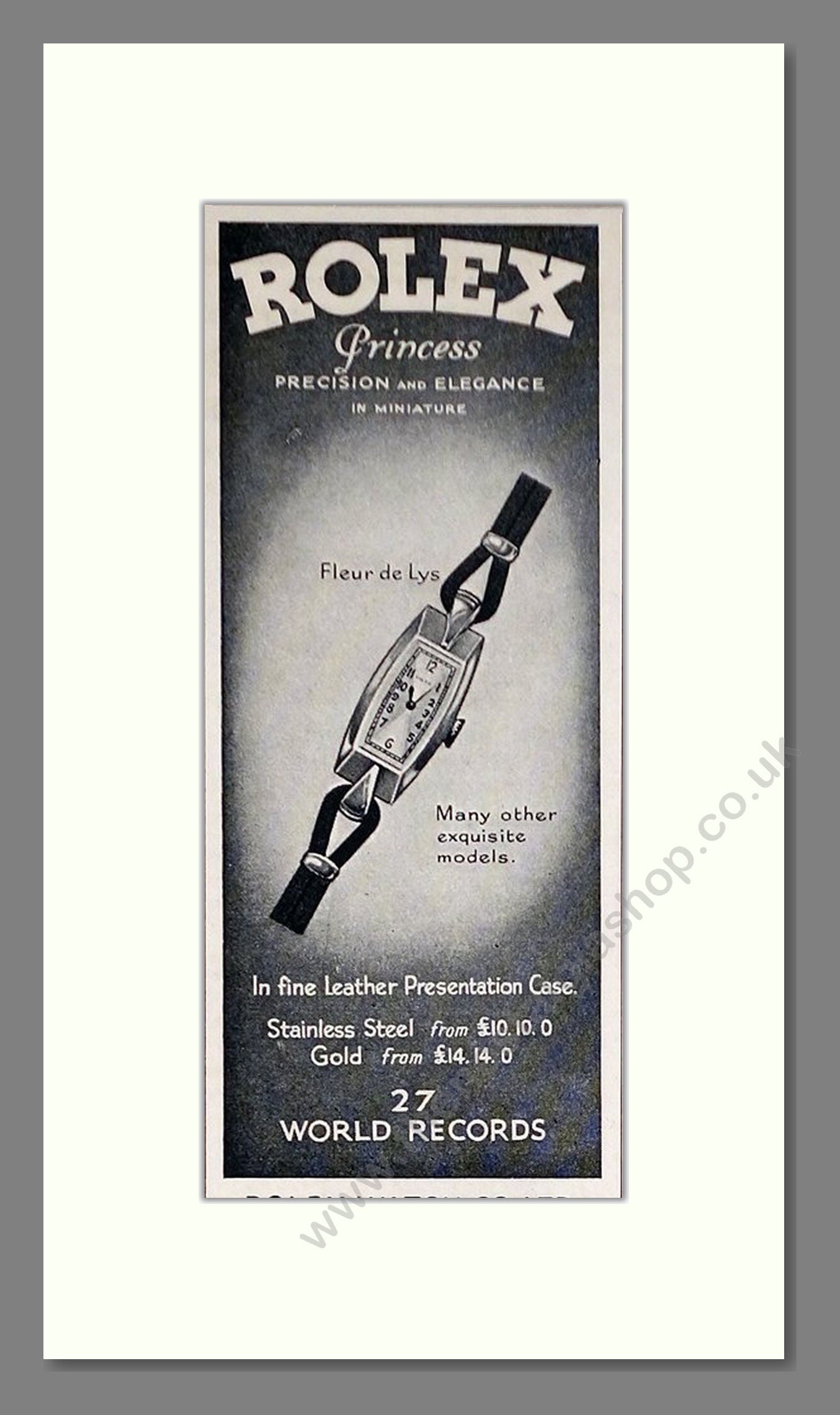 Rolex Princess. Original Advert 1935 (ref AD63157) – The Nostalgia Shop