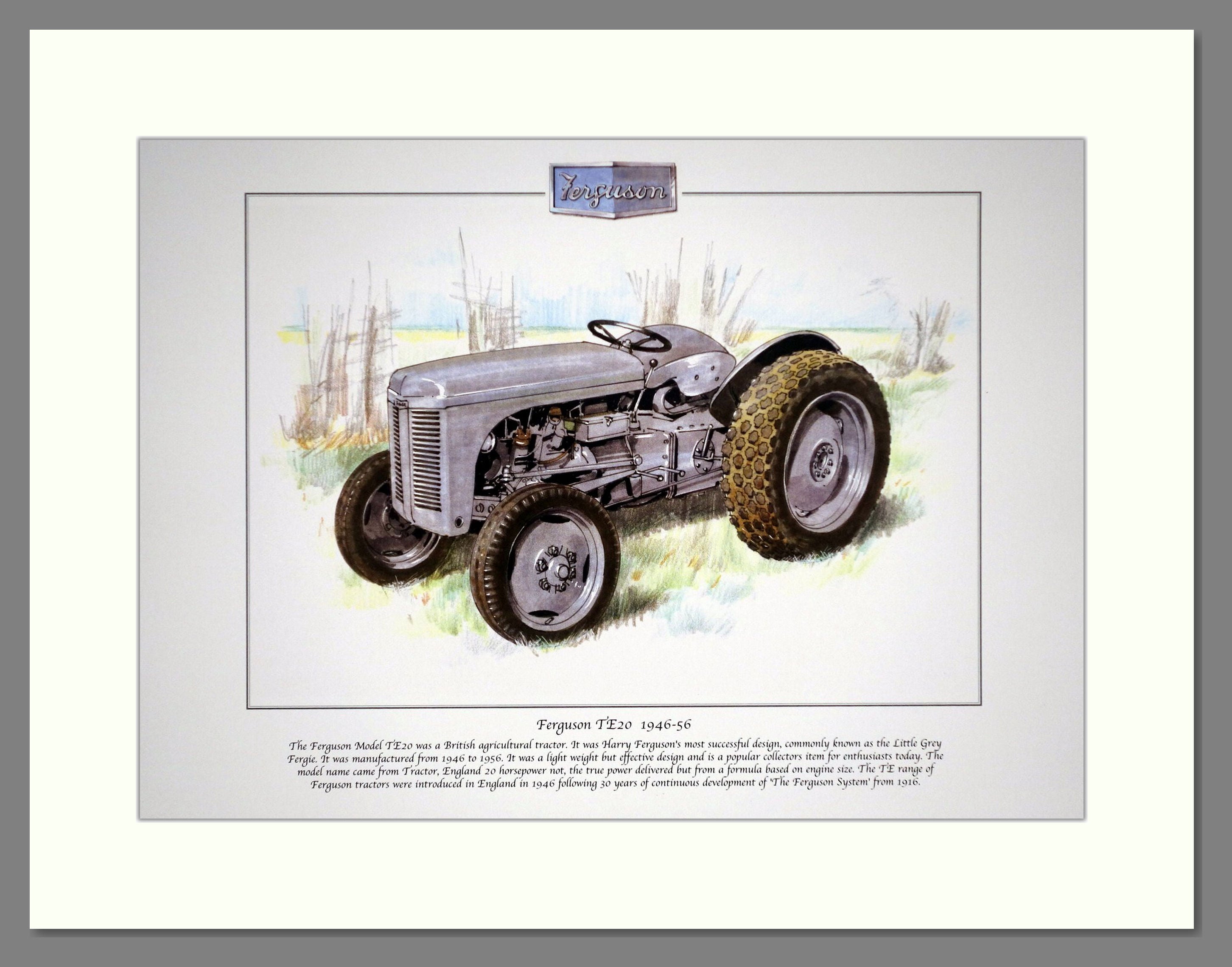 Ferguson TE20 1946-56 Tractor. Mounted Print. – The Nostalgia Shop