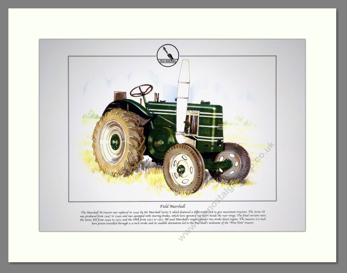 Field Marshall M Tractor. Mounted Print. – The Nostalgia Shop