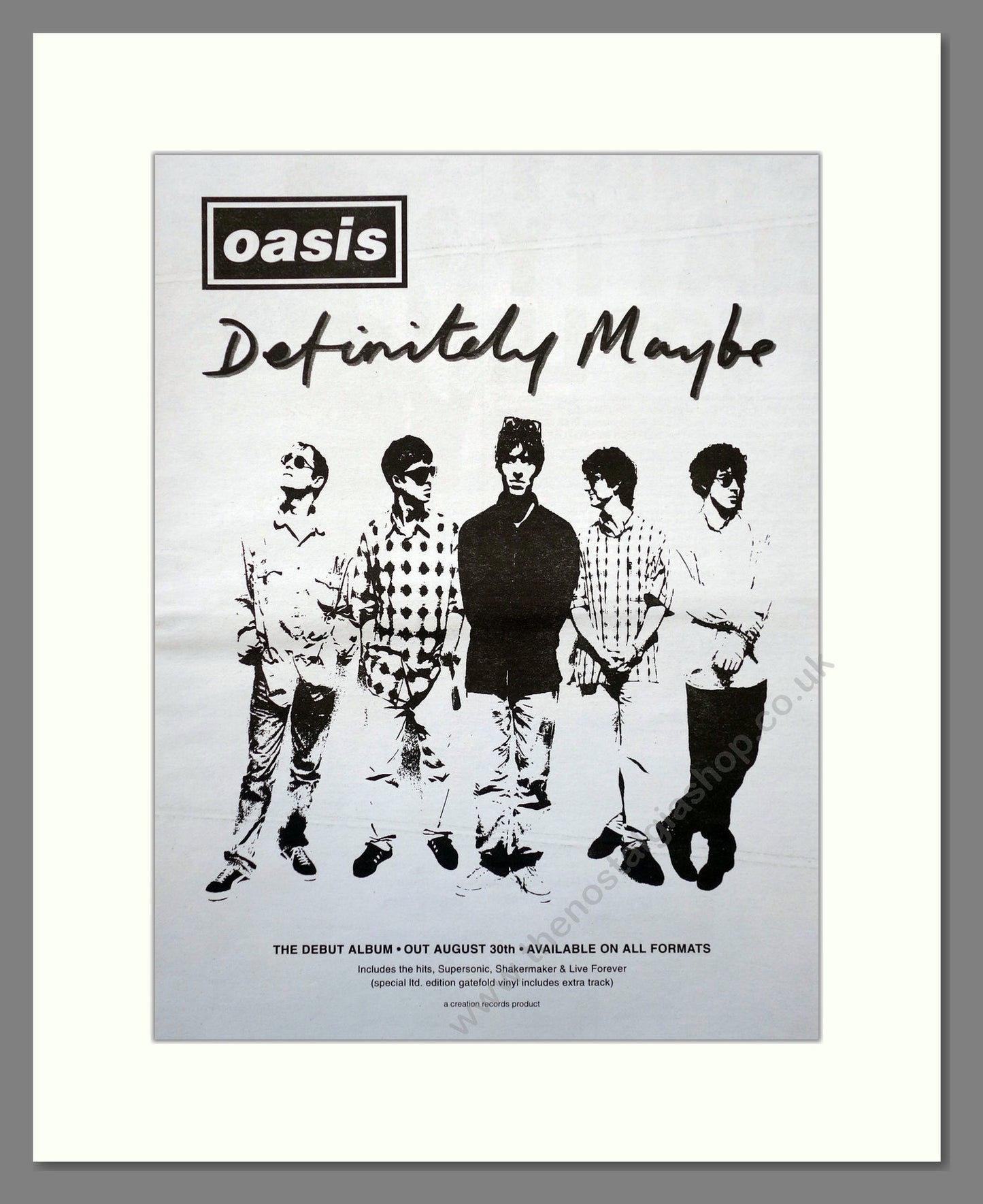 Oasis. Definitely Maybe. Original Vintage Advert 1994 (ref AD15641 ...