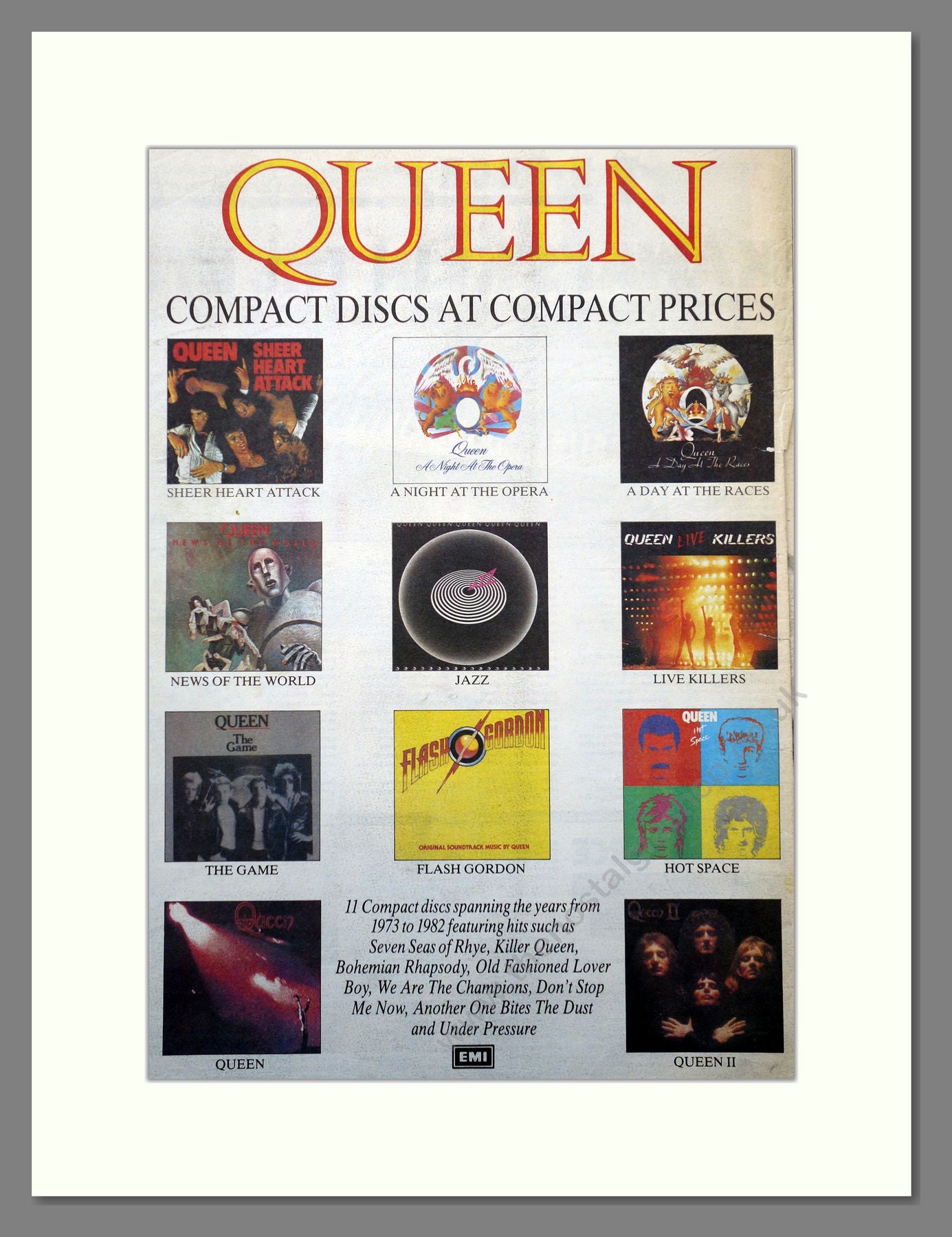 Queen. Discography 1988 Large Original Advert (ref AD15646) – The ...