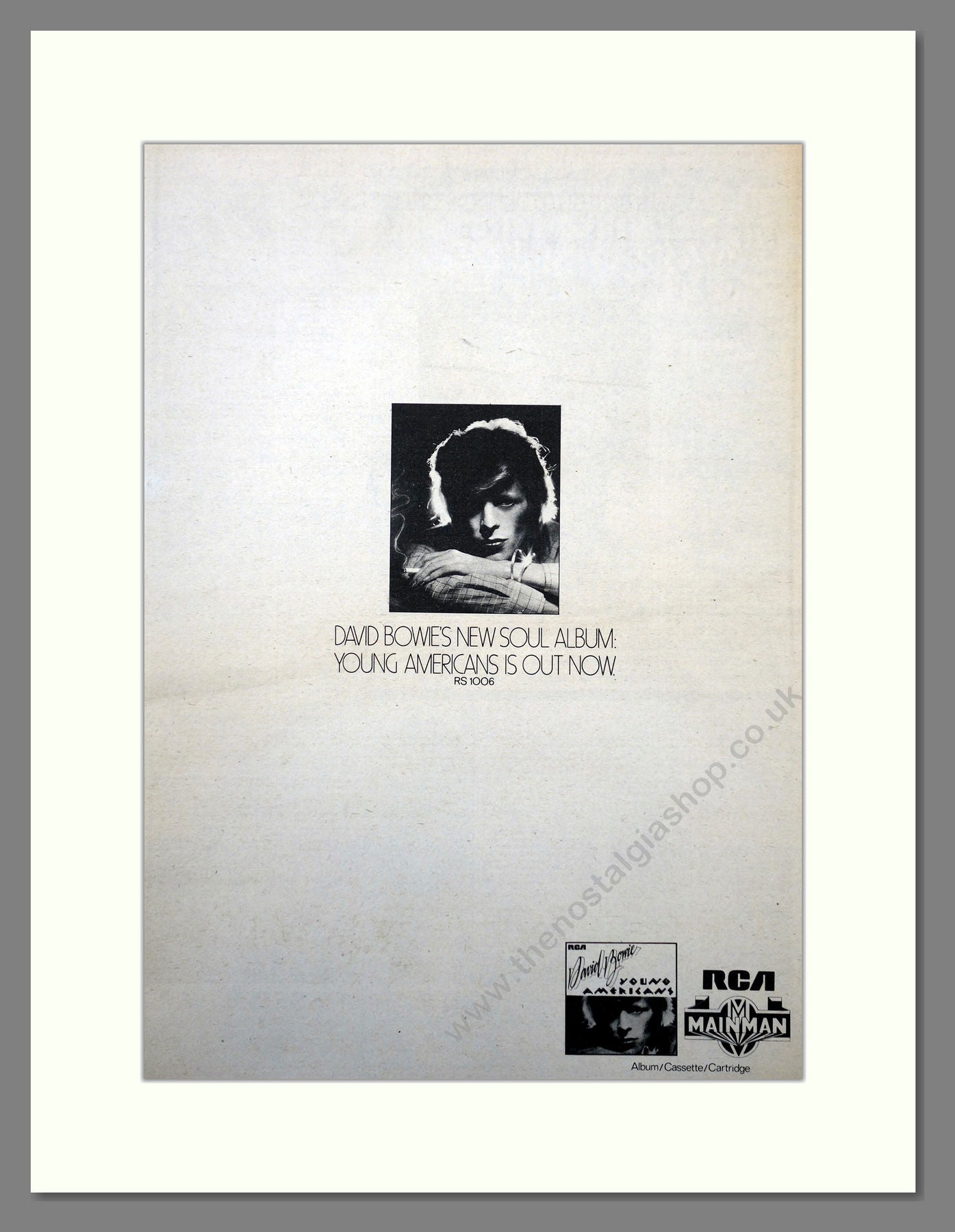 David Bowie Young Americans. Original Advert 1975 (ref AD15707) – The Nostalgia Shop