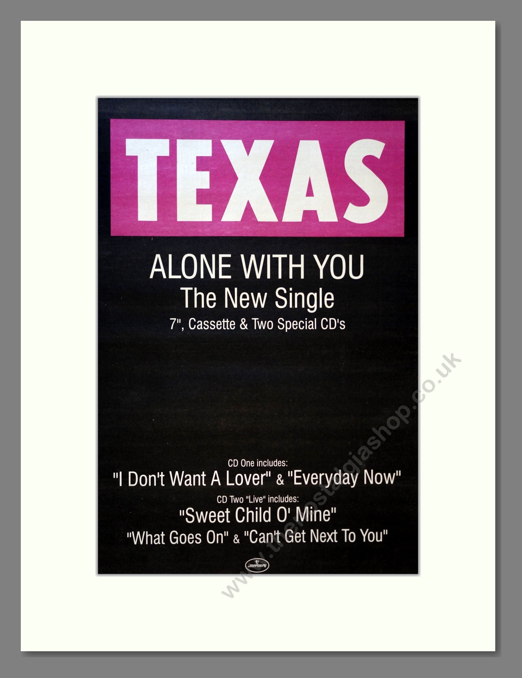 Texas - Alone With You. Vintage Advert 1992 (ref AD18067) – The ...