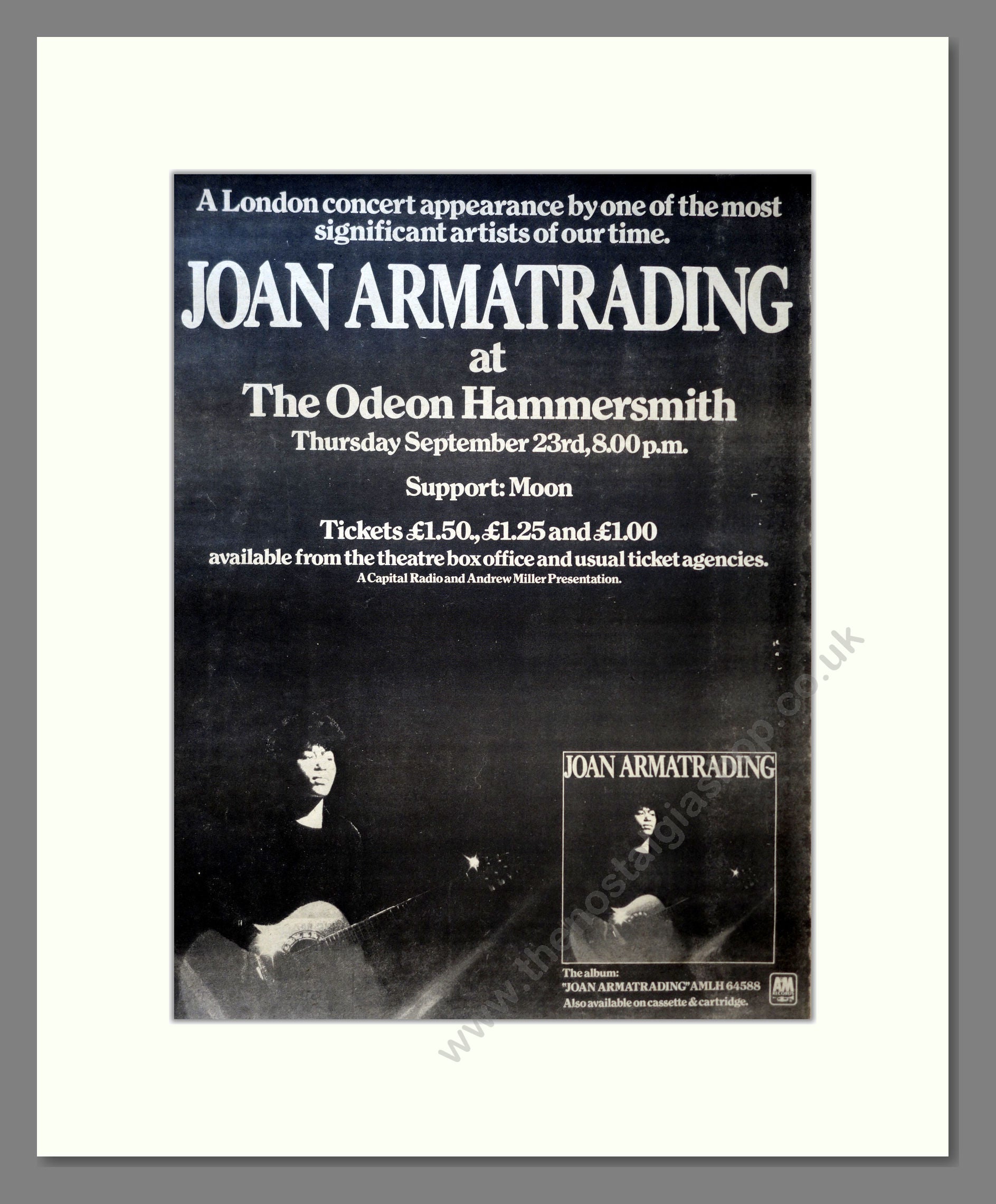 Joan Armatrading - Live at Hammersmith Odeon. Vintage Advert 1976 (ref ...