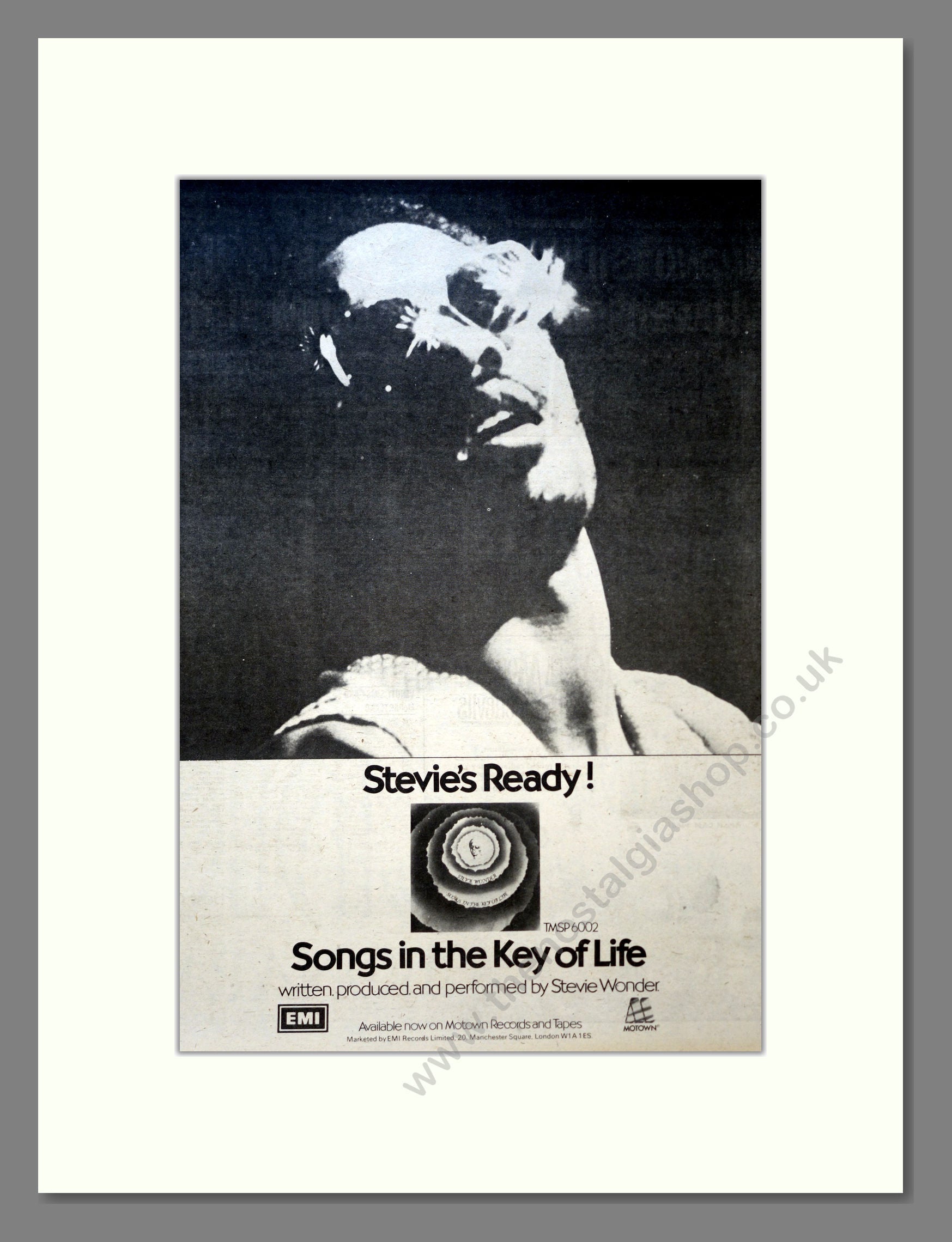Stevie Wonder - Songs In The Key Of Life. Vintage Advert 1976 (ref AD1 ...