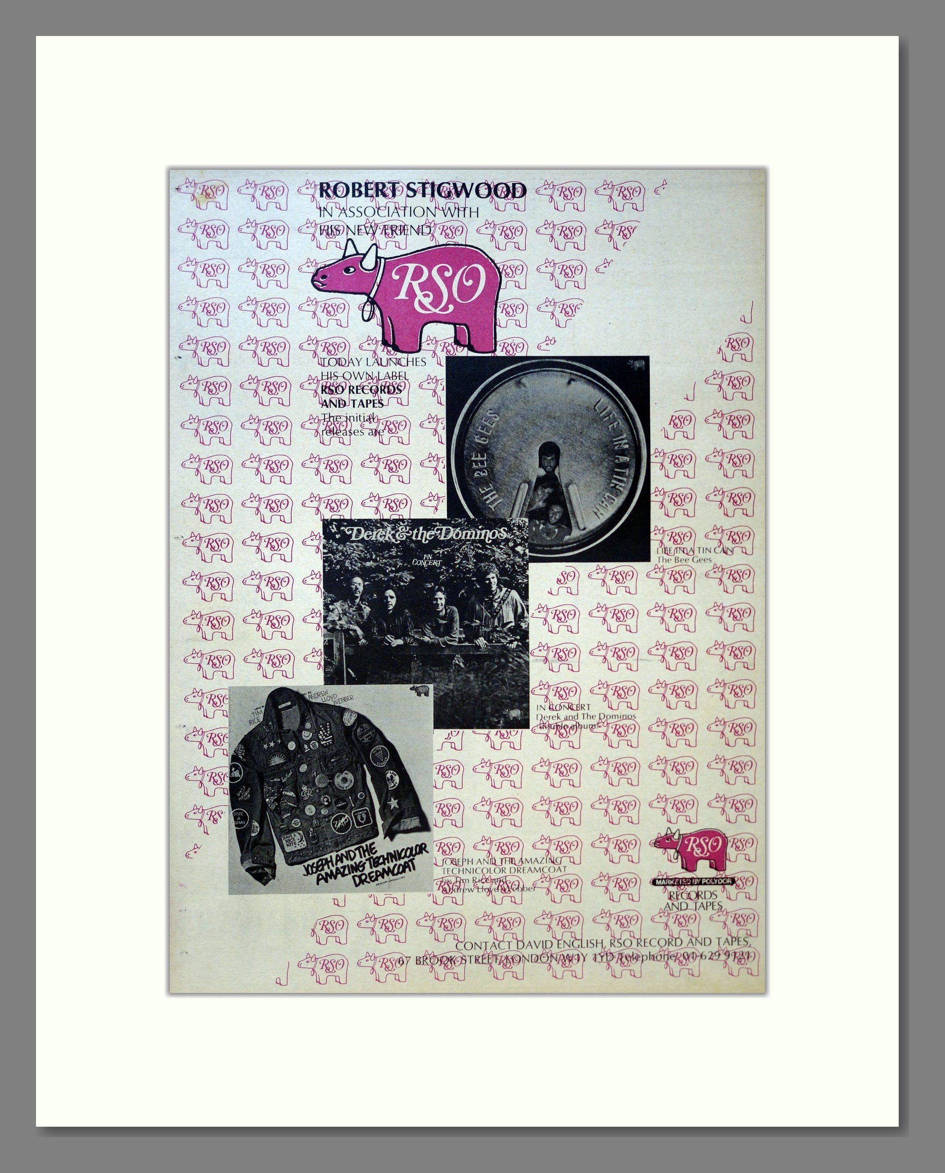 Robert Stigwood - Various Albums. Vintage Advert 1973 (ref AD18189) – The Nostalgia Shop