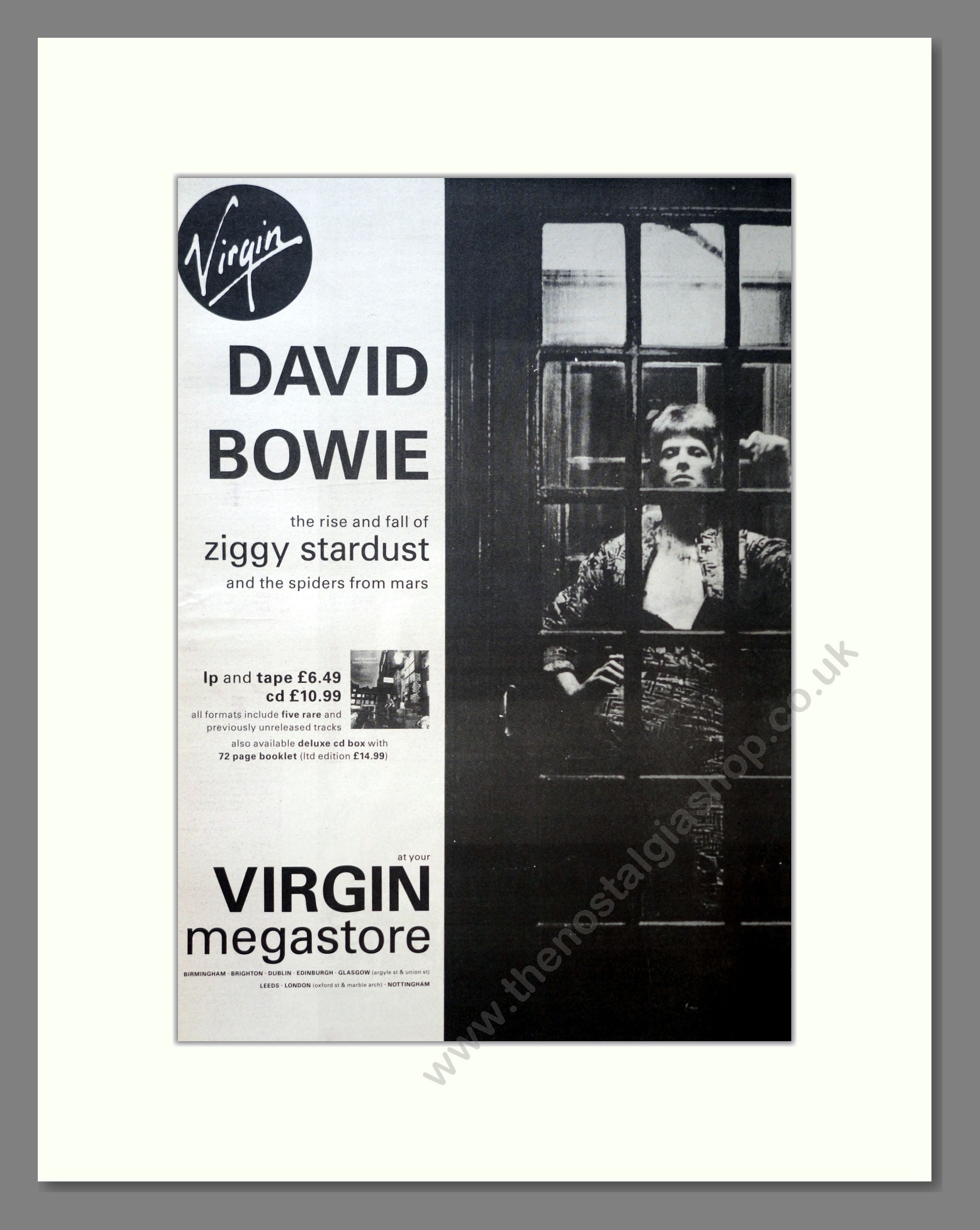 David Bowie - Rise And Fall Of Ziggy Stardust. Vintage Advert 1990 (re ...