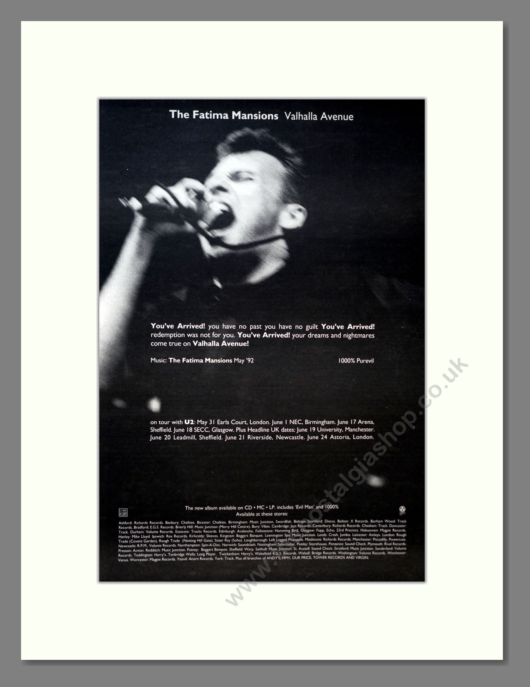 Fatima Mansions (The) - Valhalla Avenue. Vintage Advert 1992 (ref AD18 – The Nostalgia Shop