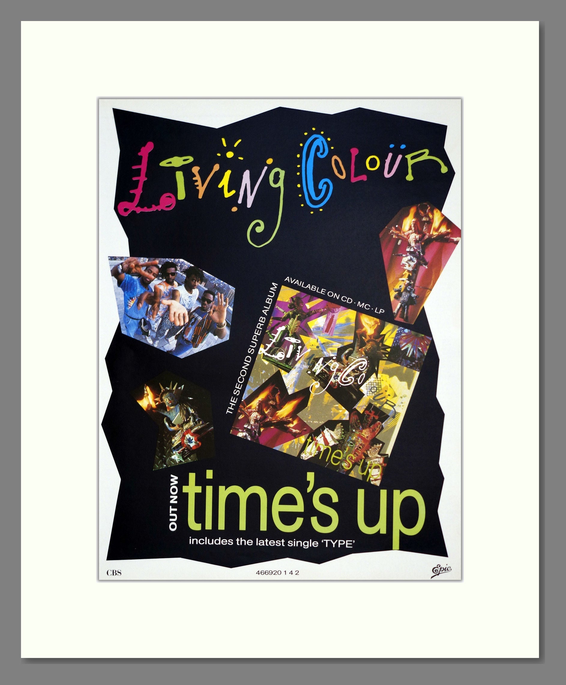 Living Colour - Time's Up. Vintage Advert 1990 (ref AD302171) – The ...