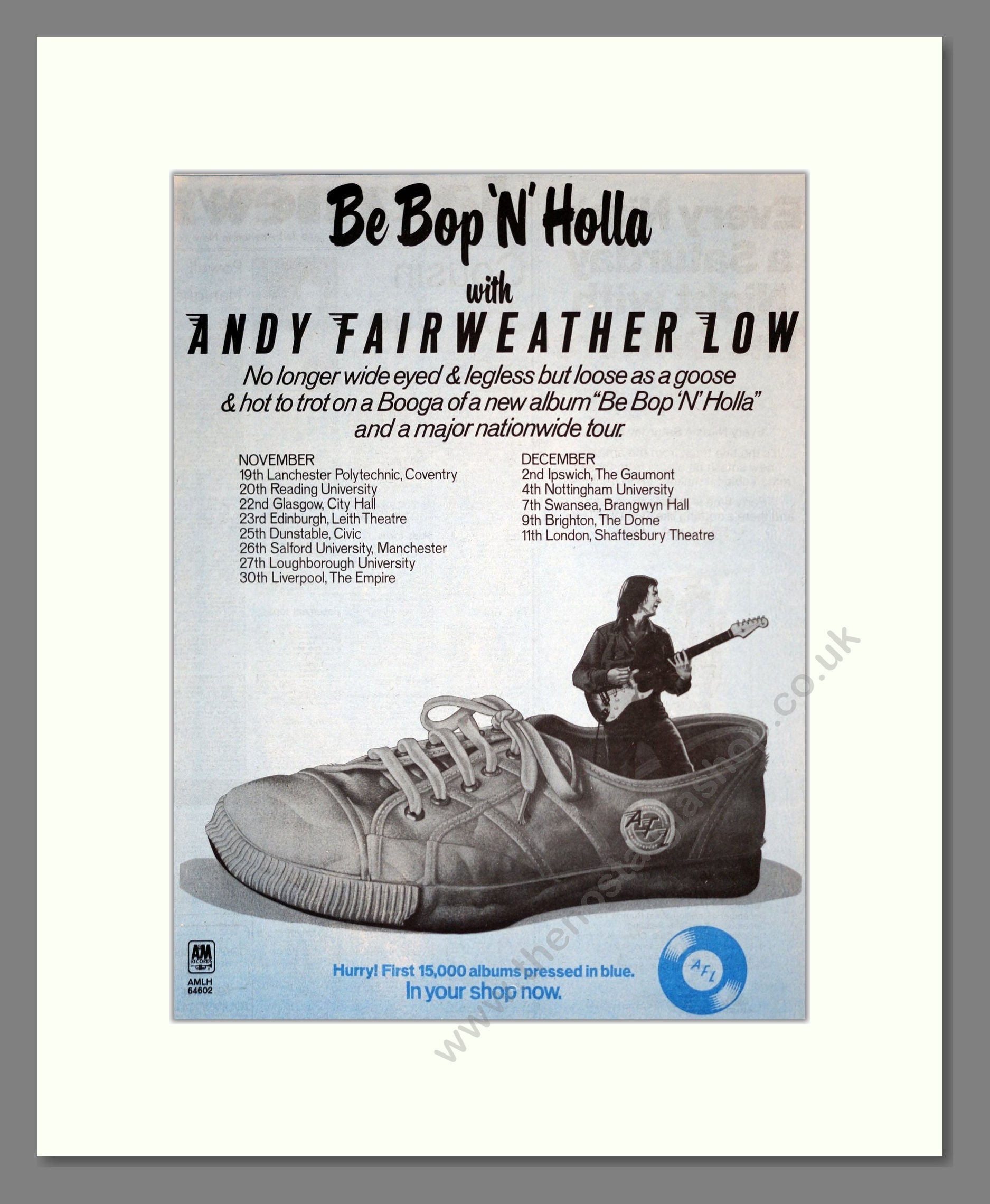 Andy Fairweather Low - UK Tour. Vintage Advert 1976 (ref AD18726) – The ...