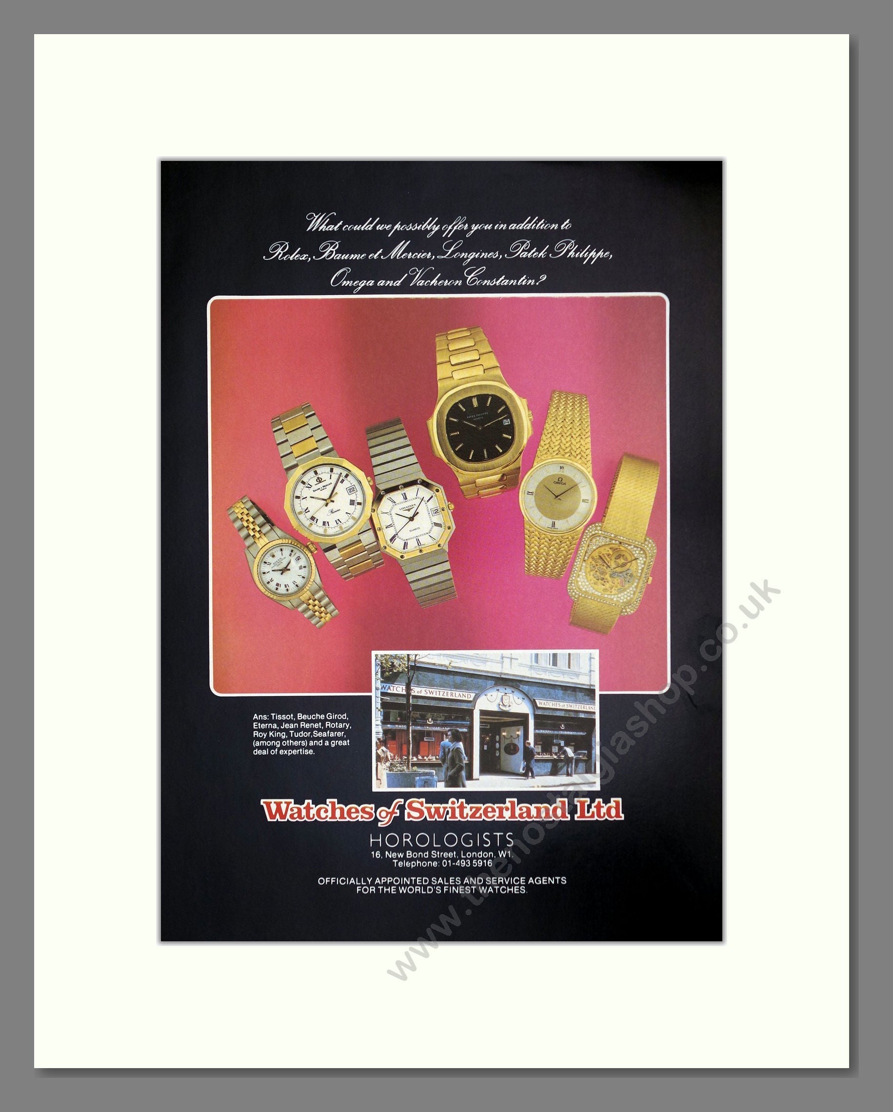 Watches Of Switzerland - Various Brands. Vintage Advert 1983 (ref AD62 ...