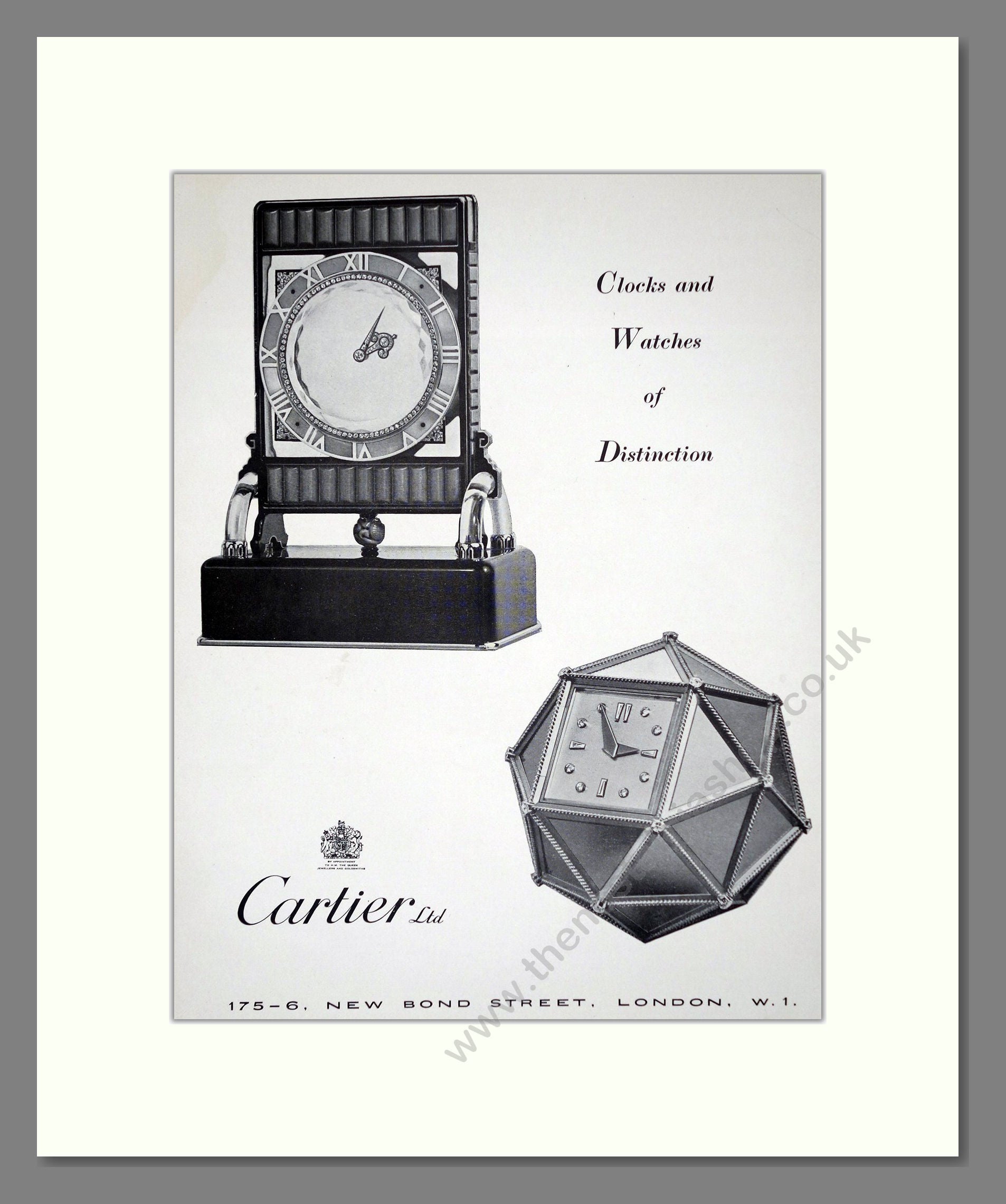 Cartier - Clocks And Watches. Vintage Advert 1962 (ref AD62384) – The ...