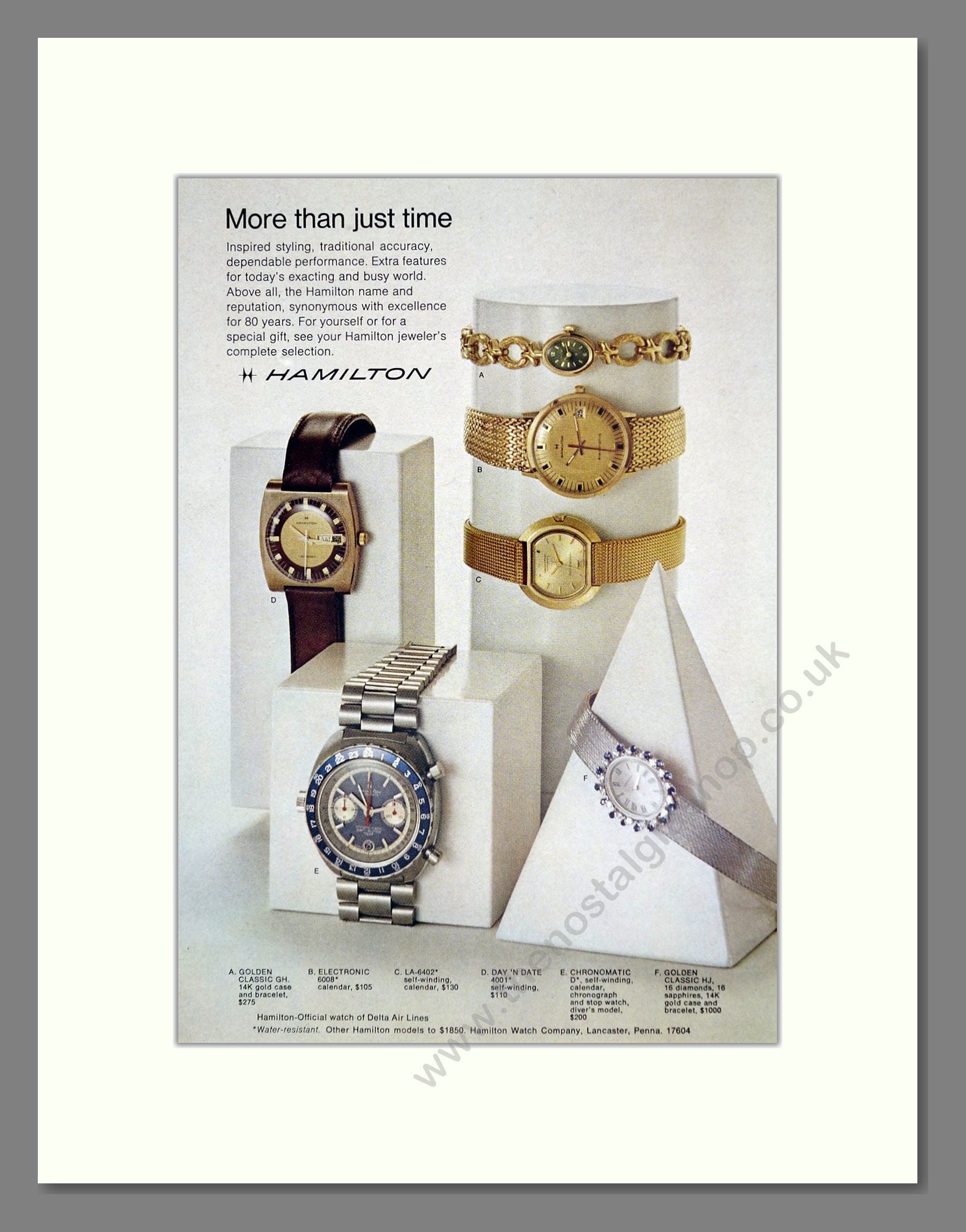 Hamilton - Various Watches. Vintage Advert 1971 (ref AD62405) – The ...