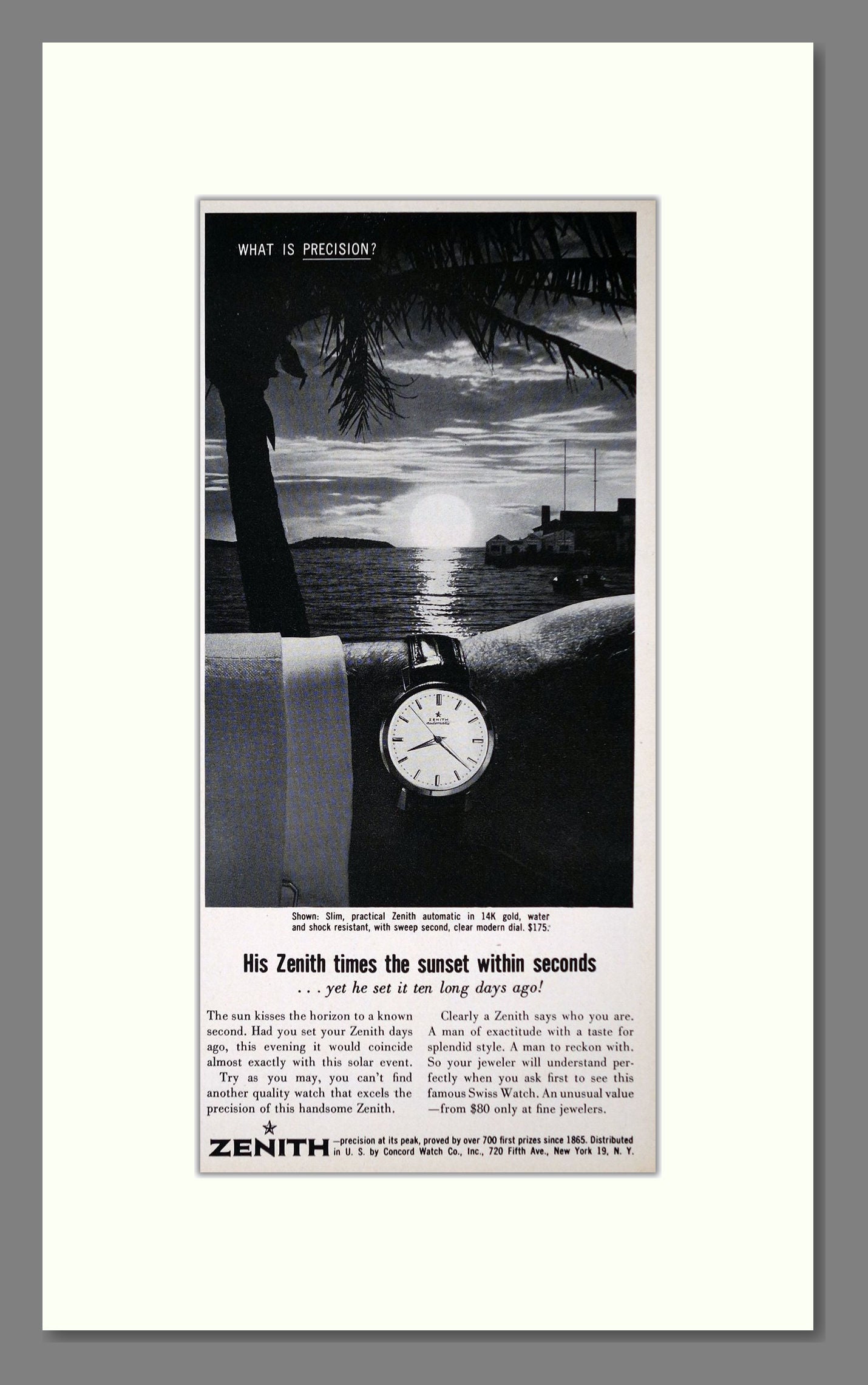 Zenith - Automatic. Vintage Advert 1959 (ref AD62516) – The Nostalgia Shop
