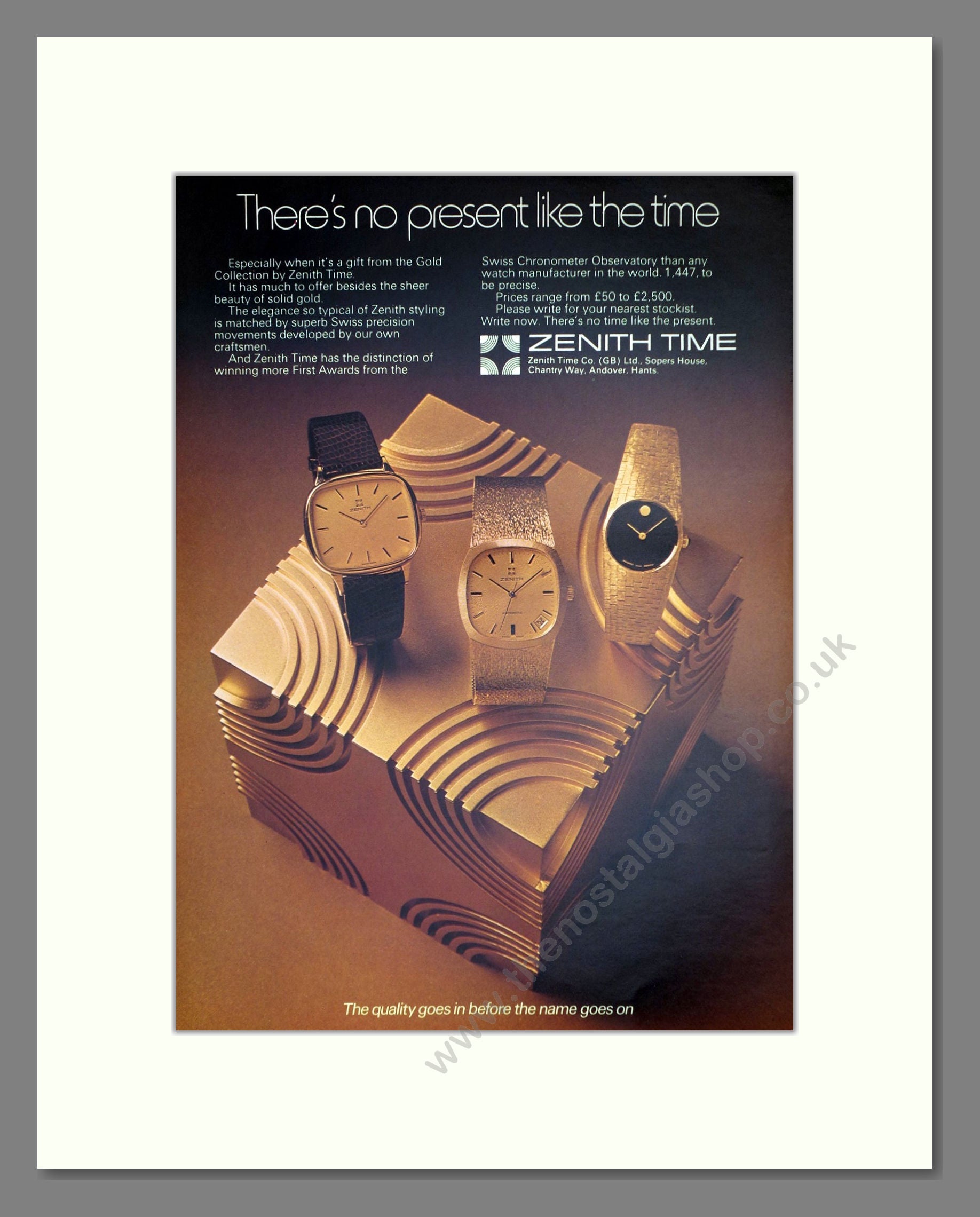 Zenith - Gold Collection. Vintage Advert 1974 (ref AD62519) – The ...