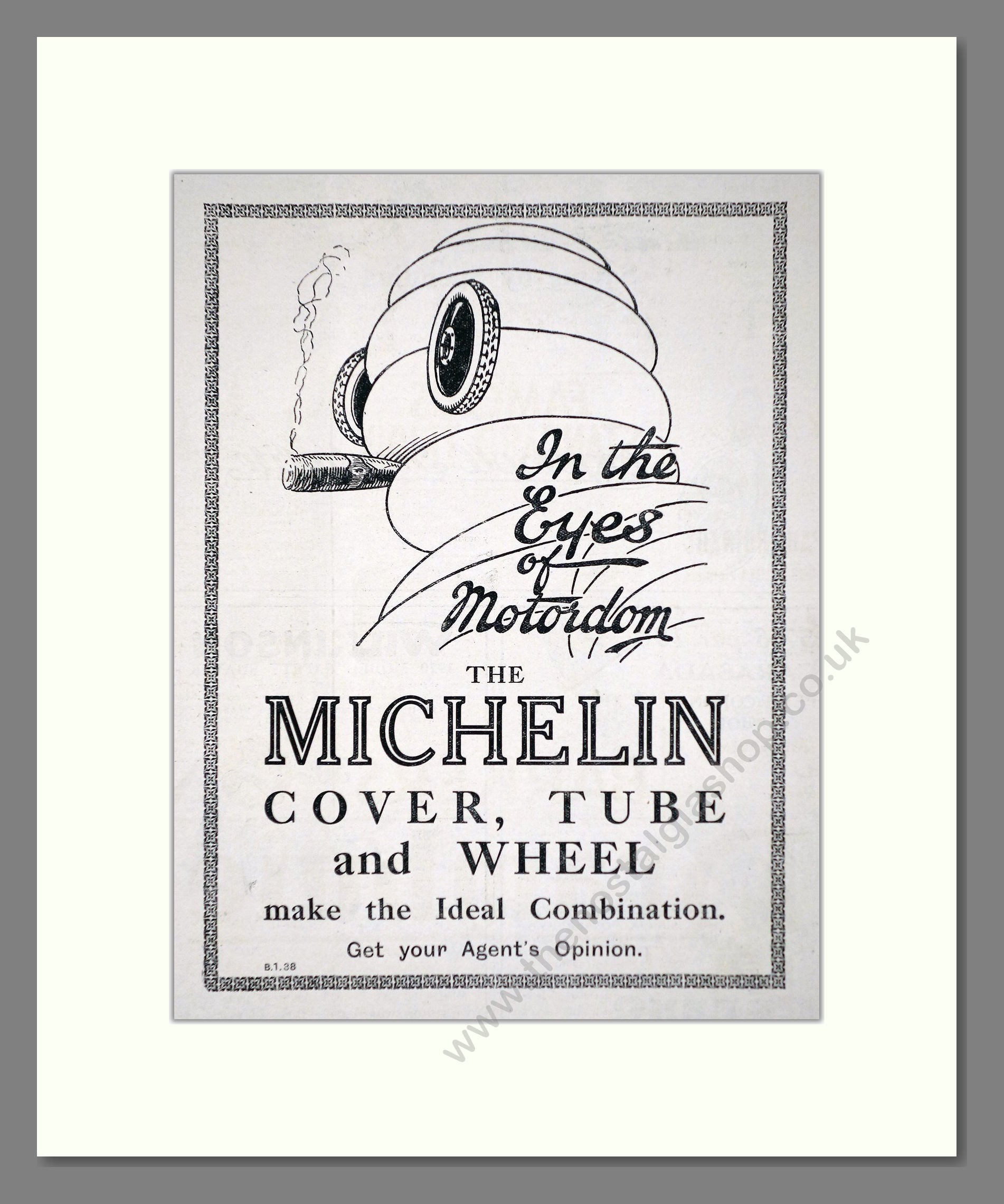Michelin - Cover, Tube and Wheel. Vintage Advert 1920 (ref AD62615 ...