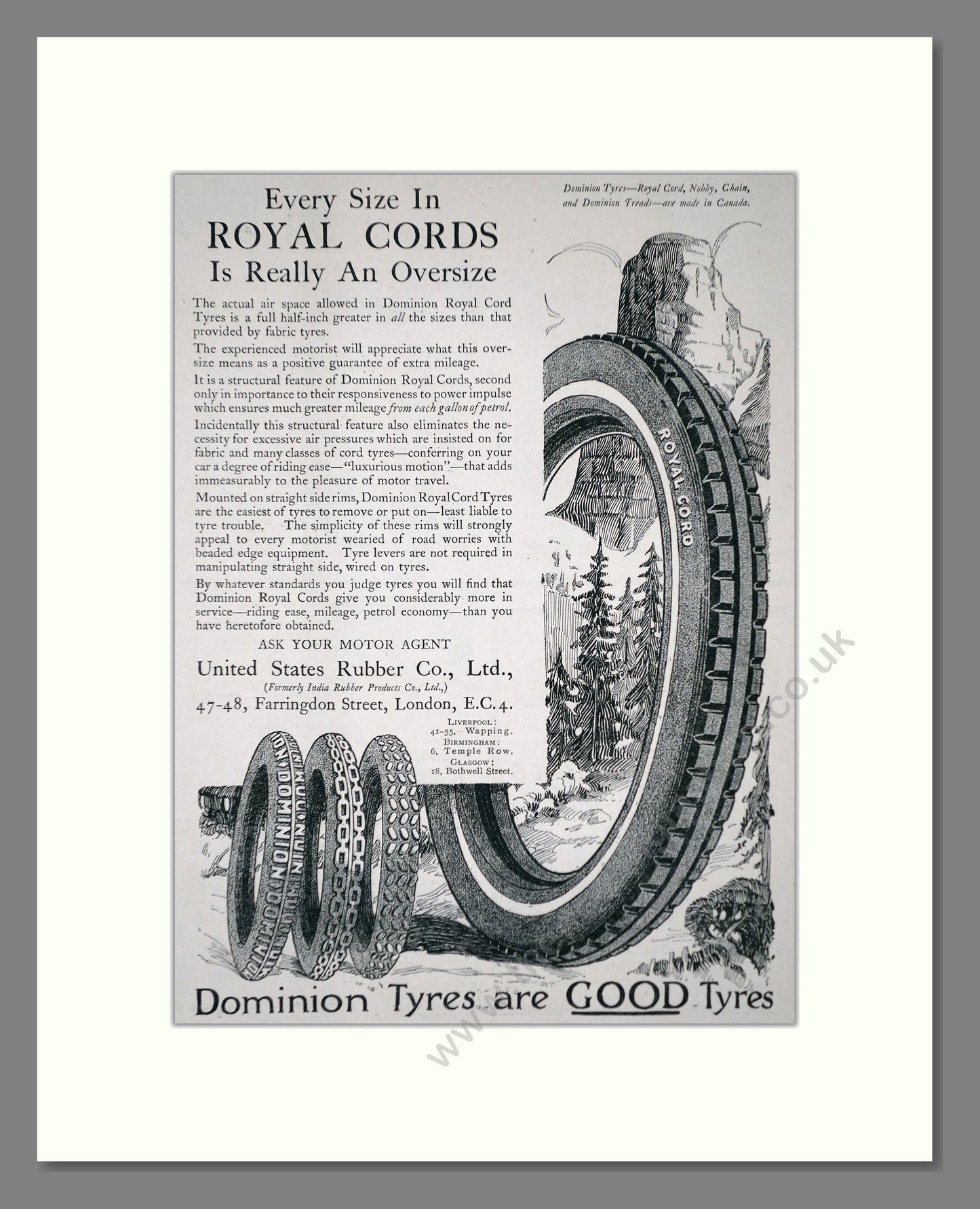Dominion - Royal Cords. Vintage Advert 1920 (ref AD62650) – The ...