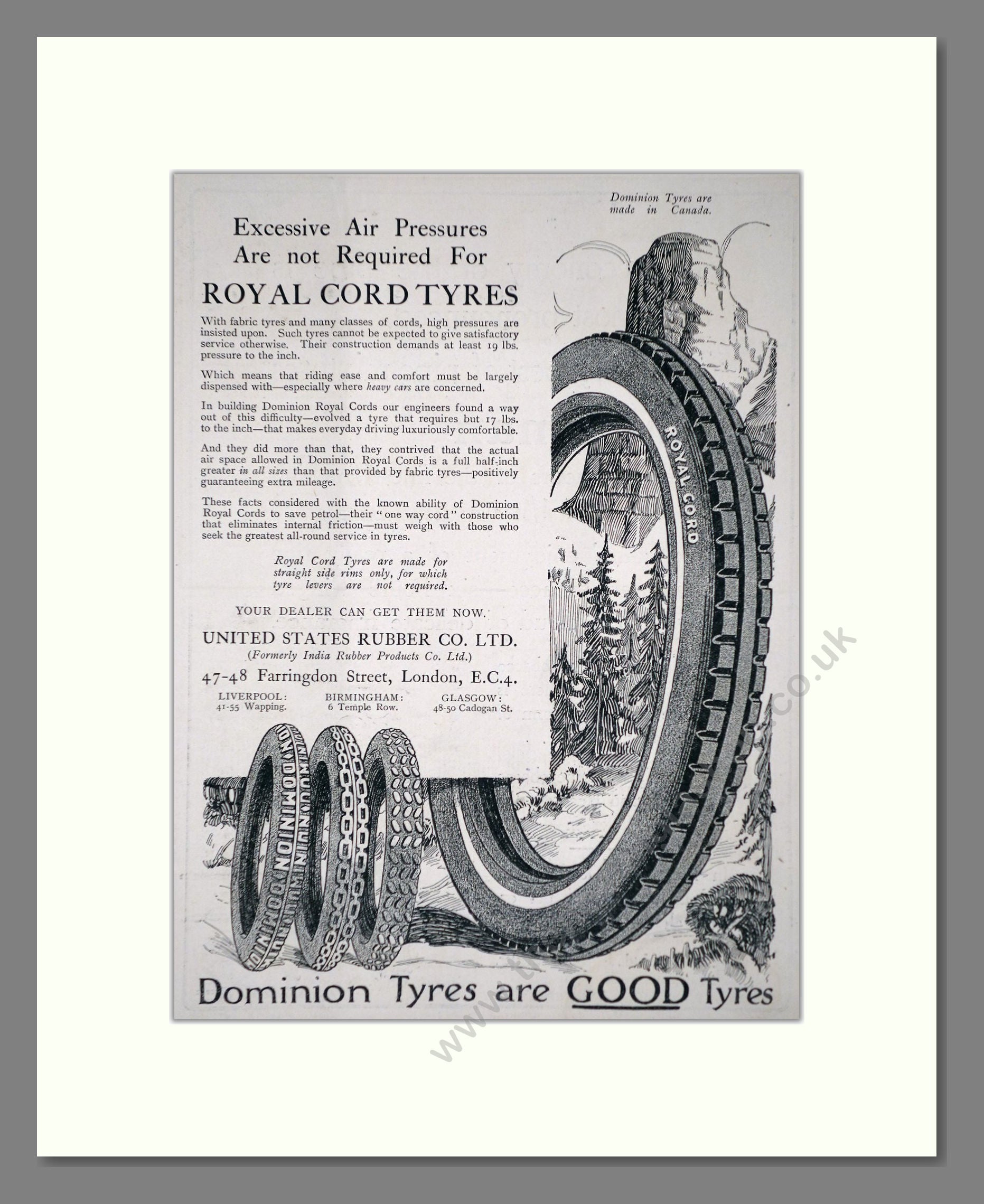 Dominion - Royal Cords. Vintage Advert 1920 (ref AD62651) – The ...