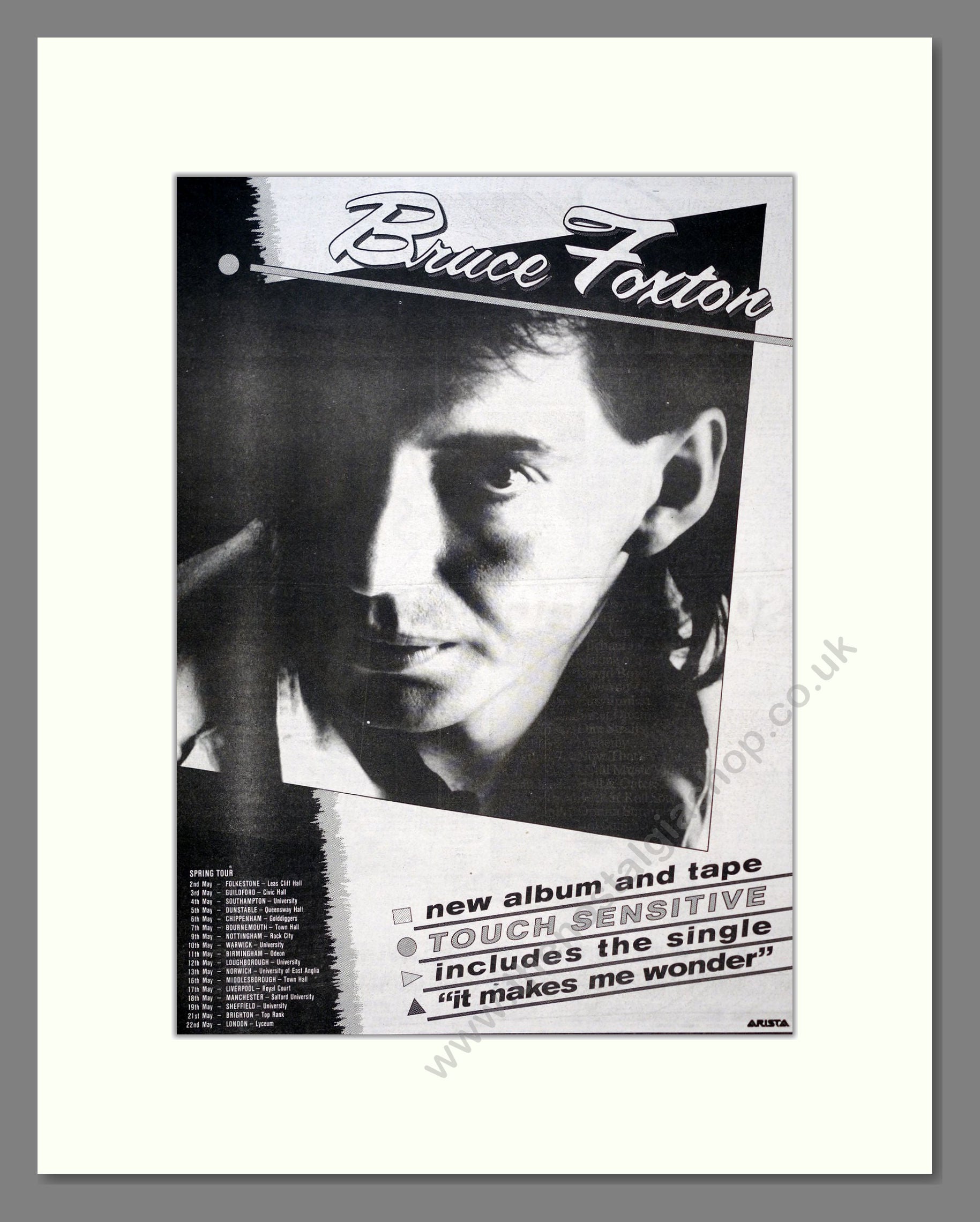 Bruce Foxton - Touch Sensitive. Vintage Advert 1984 (ref AD18764) – The ...