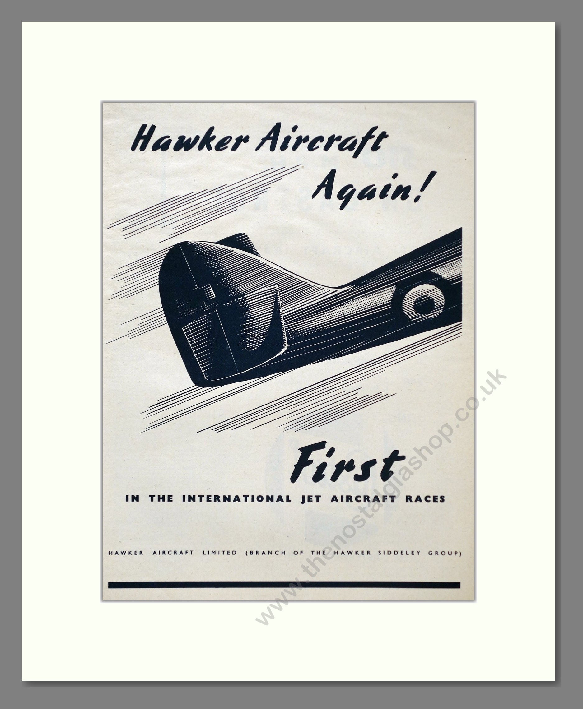 Hawker - Jet Races. Vintage Advert 1949 (ref AD63030) – The Nostalgia Shop