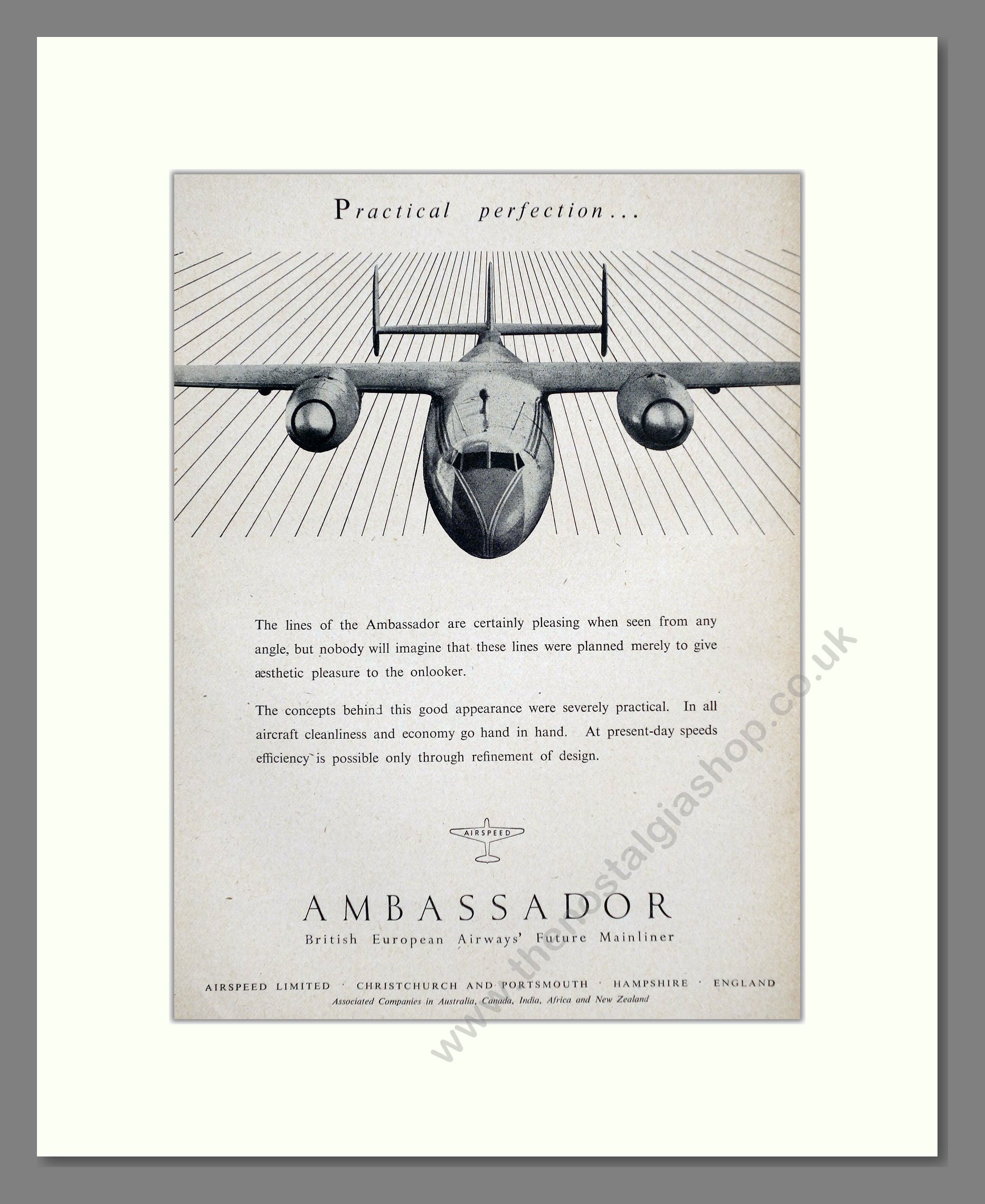 Airspeed Limited - Ambassador. Vintage Advert 1948 (ref AD63077) – The ...