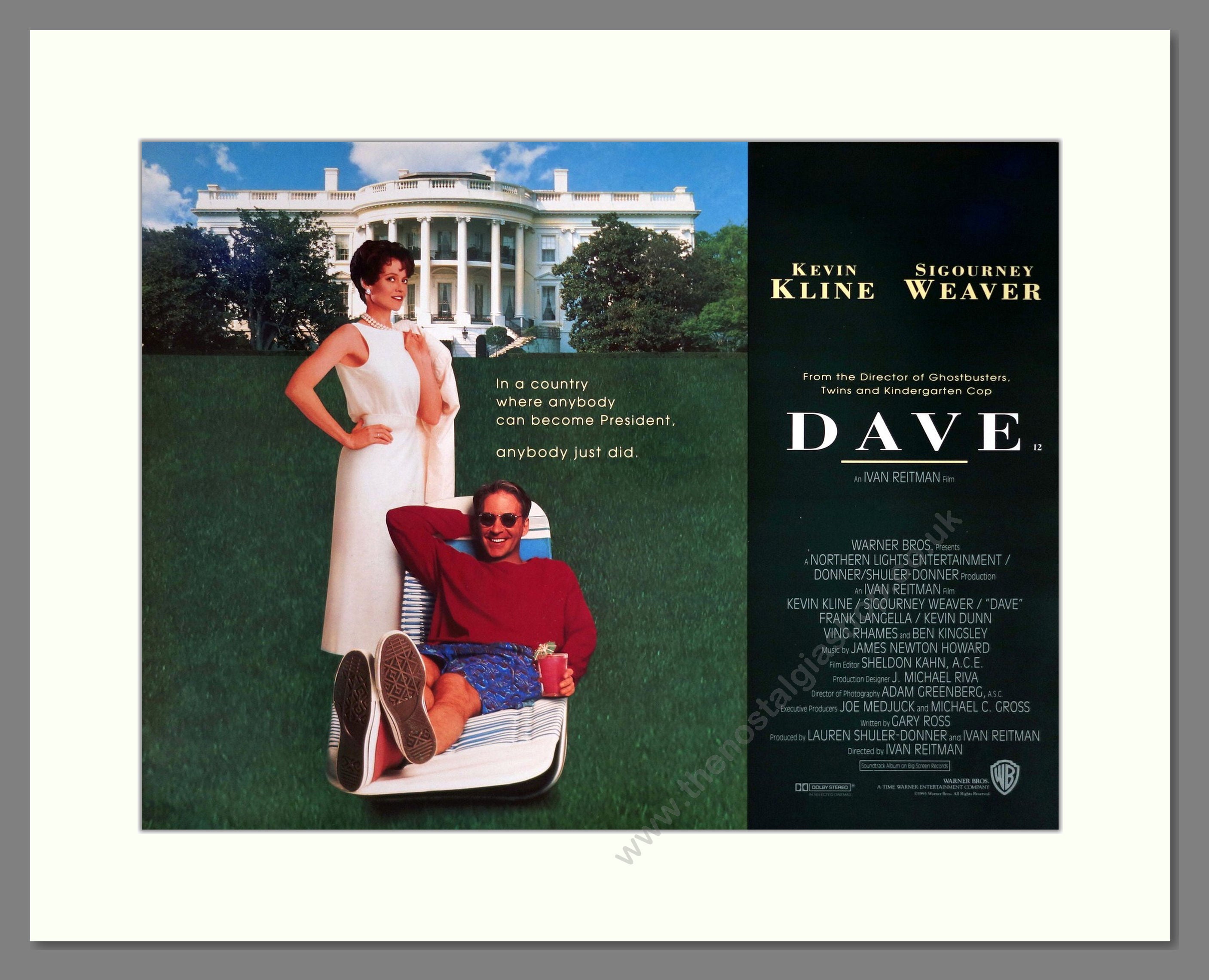 Dave - Kevin Kline. Vintage Poster 1993 (ref AD18892) – The Nostalgia Shop