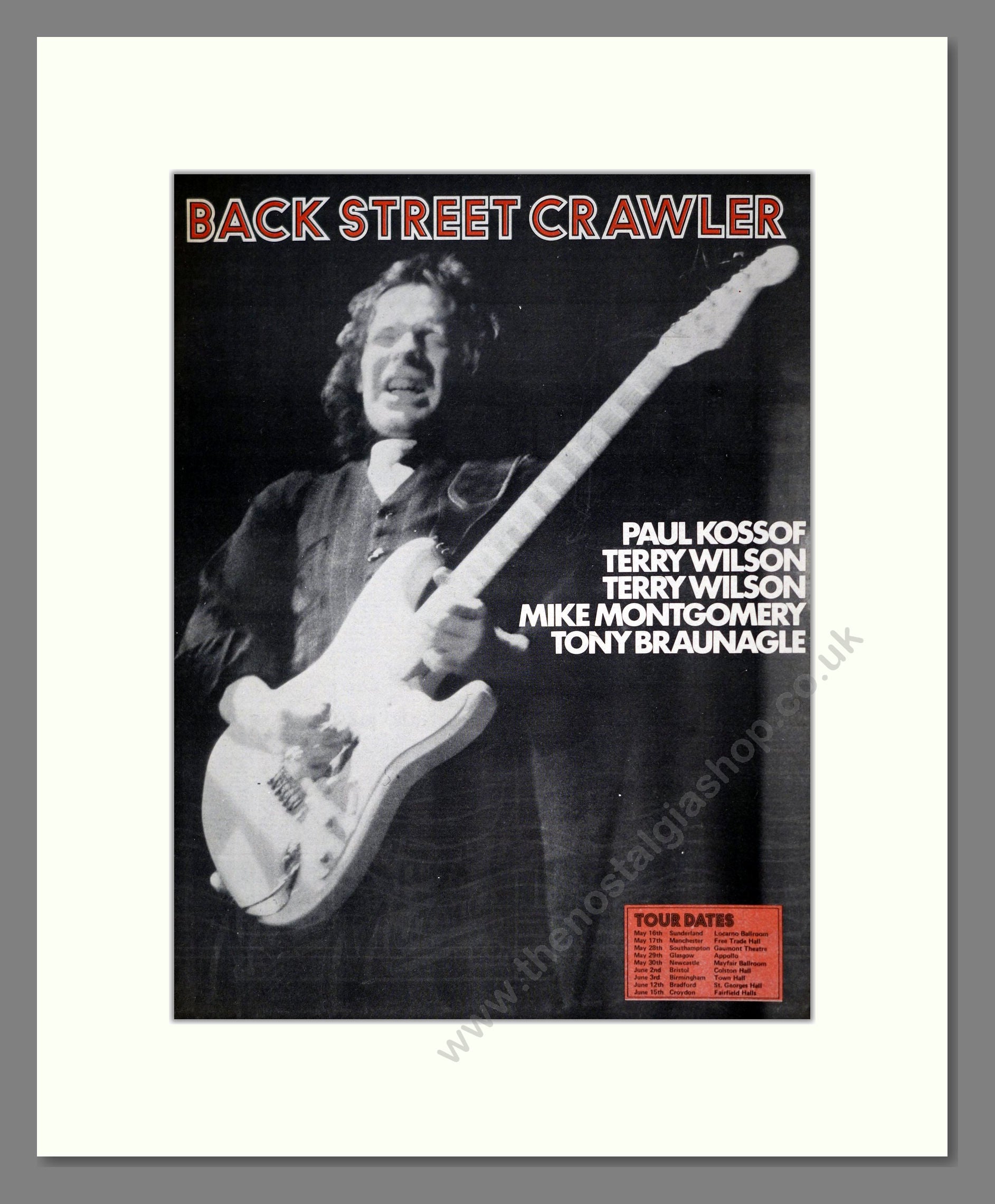 Back Street Crawler - UK Tour. Vintage Advert 1975 (ref AD19017) – The ...