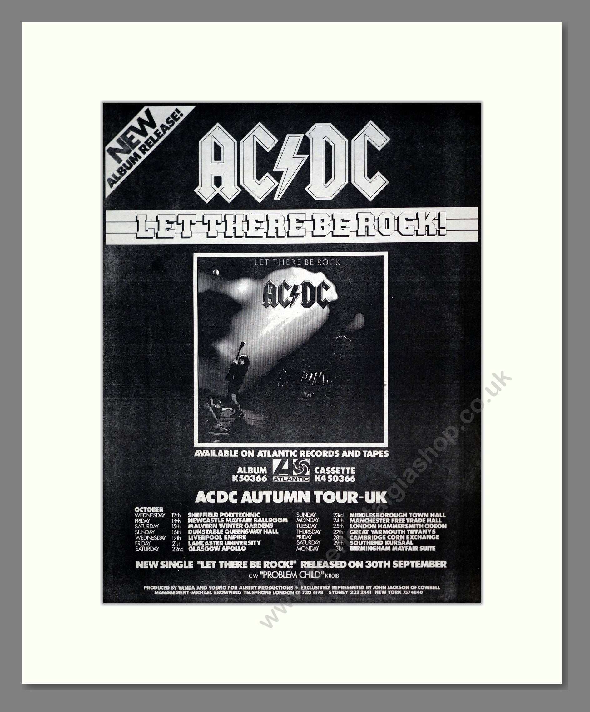 AC DC - Let There Be Rock. Vintage Advert 1977 (ref AD19058) – The ...