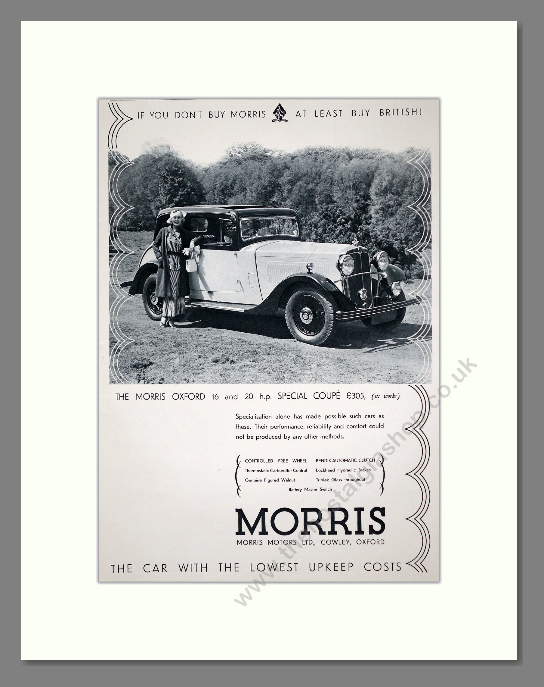 Morris Oxford 16 and 20 Hp Coupe. Original Advert 1934 (ref AD302320 ...