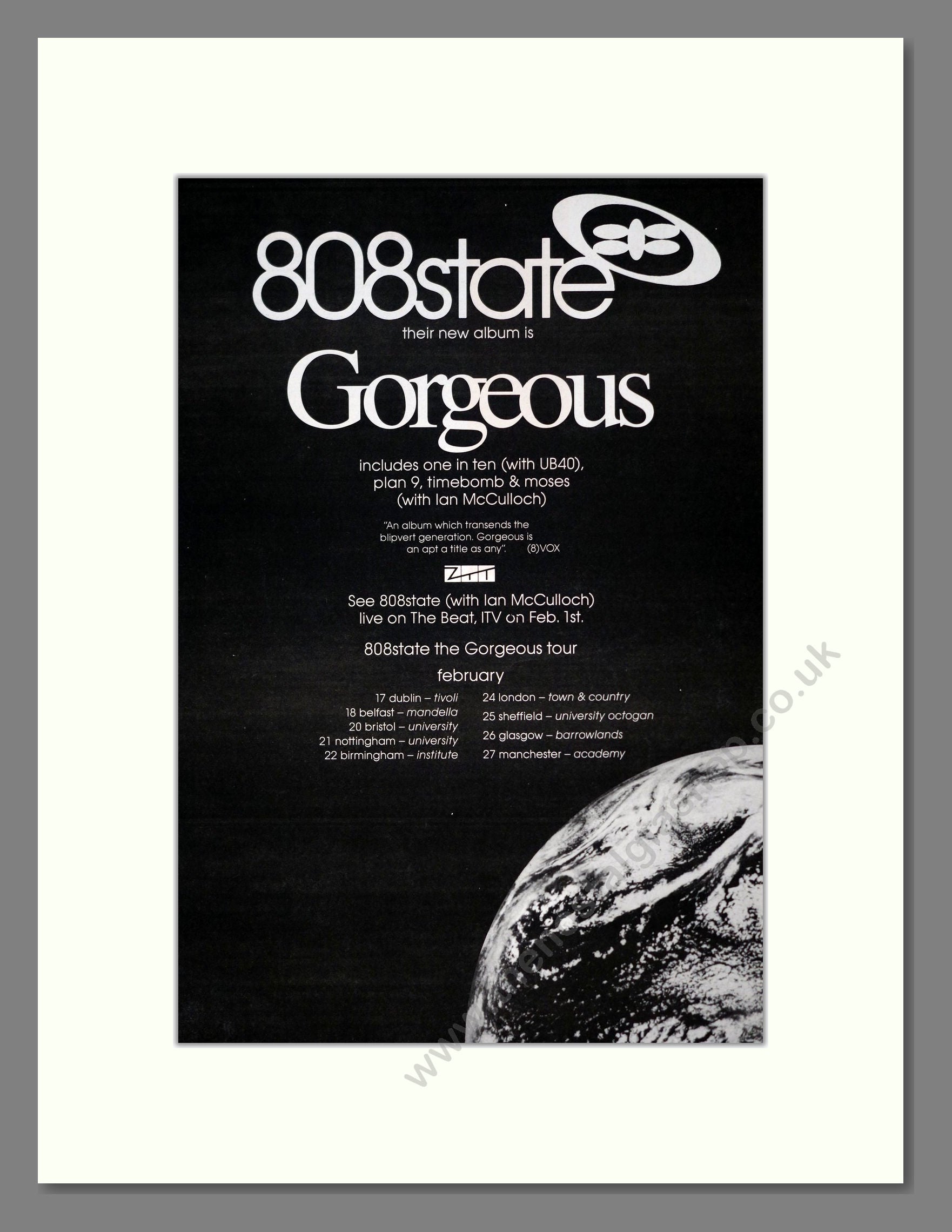 808 State - Gorgeous. Vintage Advert 1993 (ref AD19376) – The Nostalgia ...