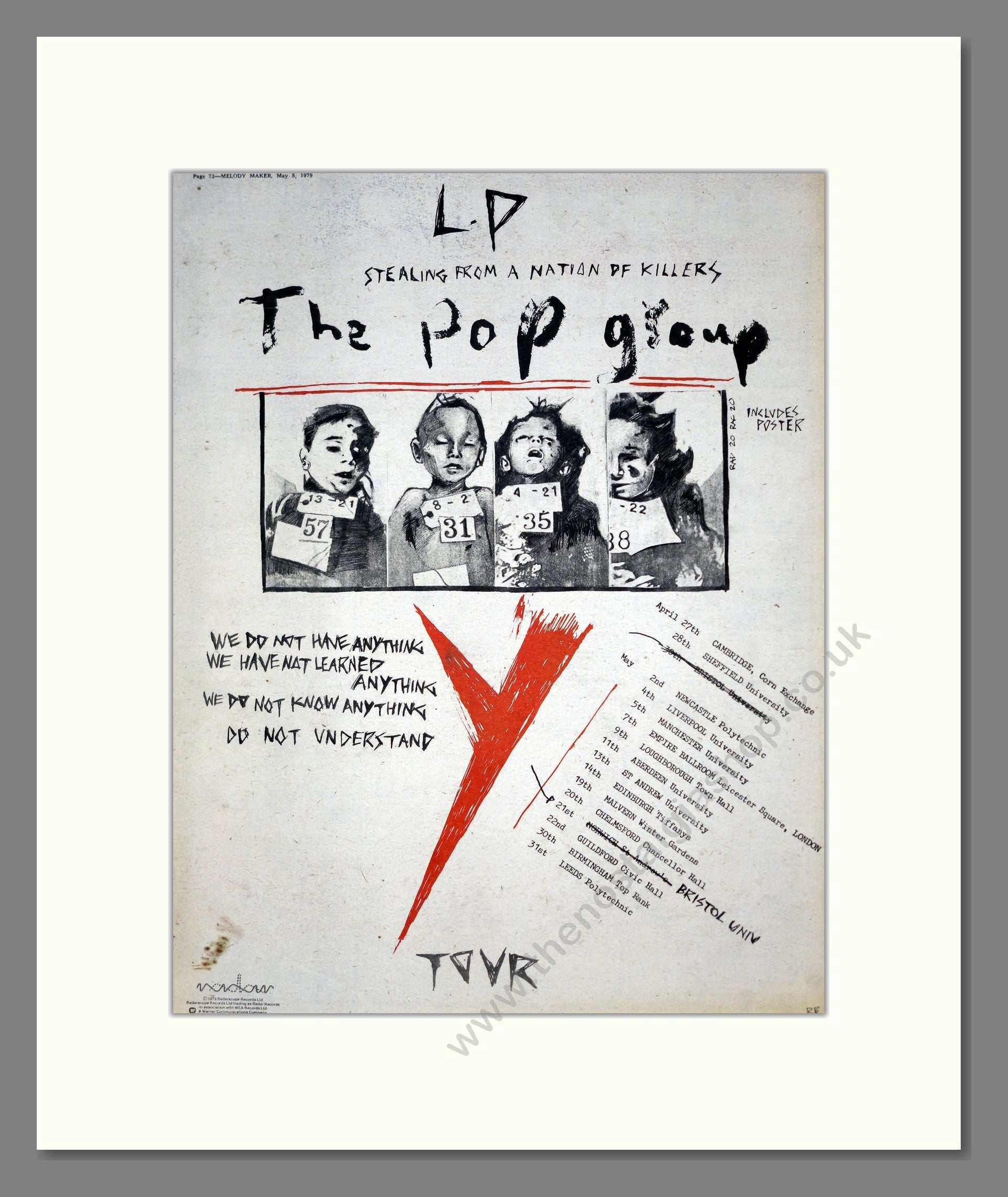 Pop Group (The) - Stealing From A Nation Of Killers. Vintage Advert 19 ...