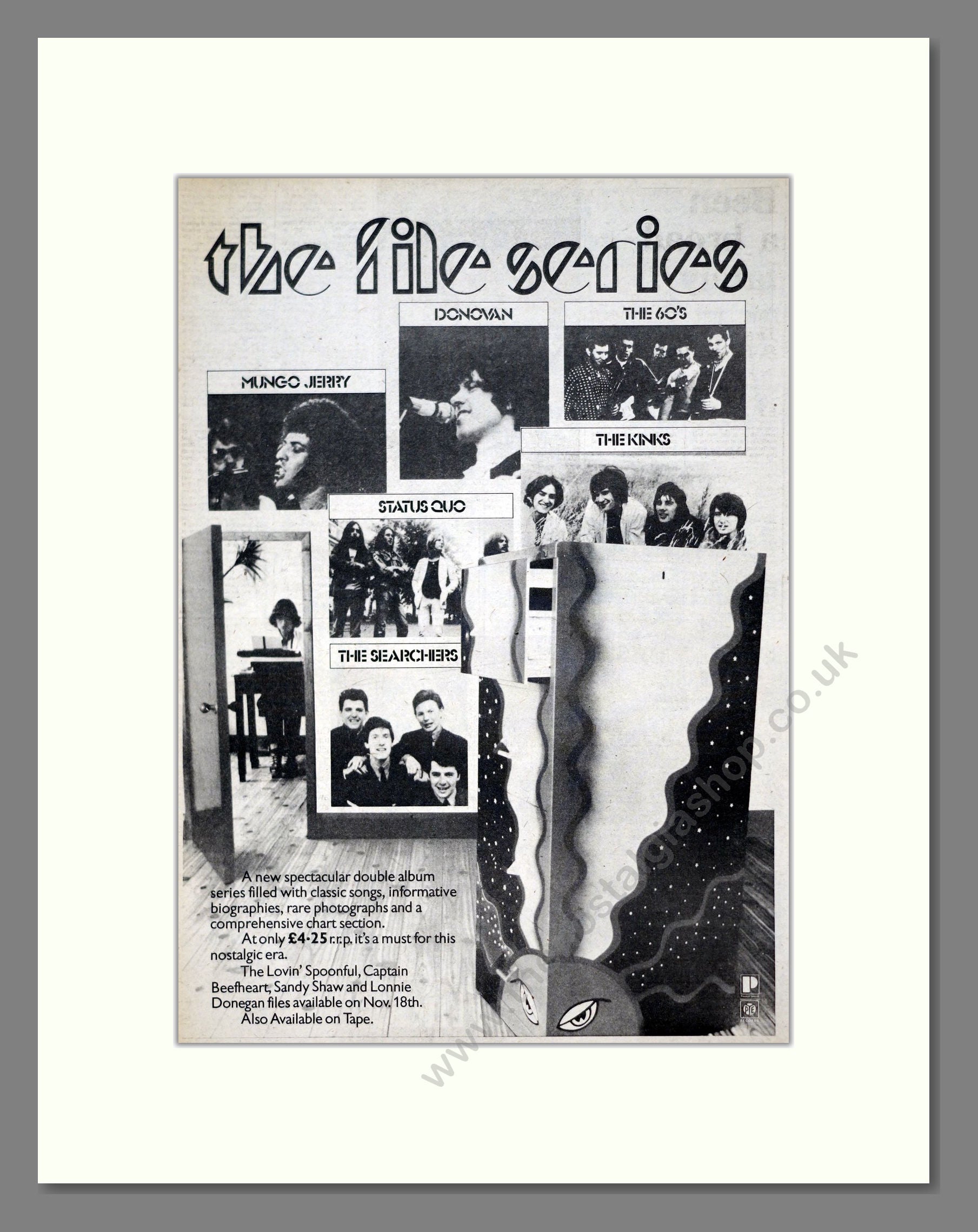 Various Artists - The File Series. Vintage Advert 1977 (ref AD19542) – The Nostalgia Shop