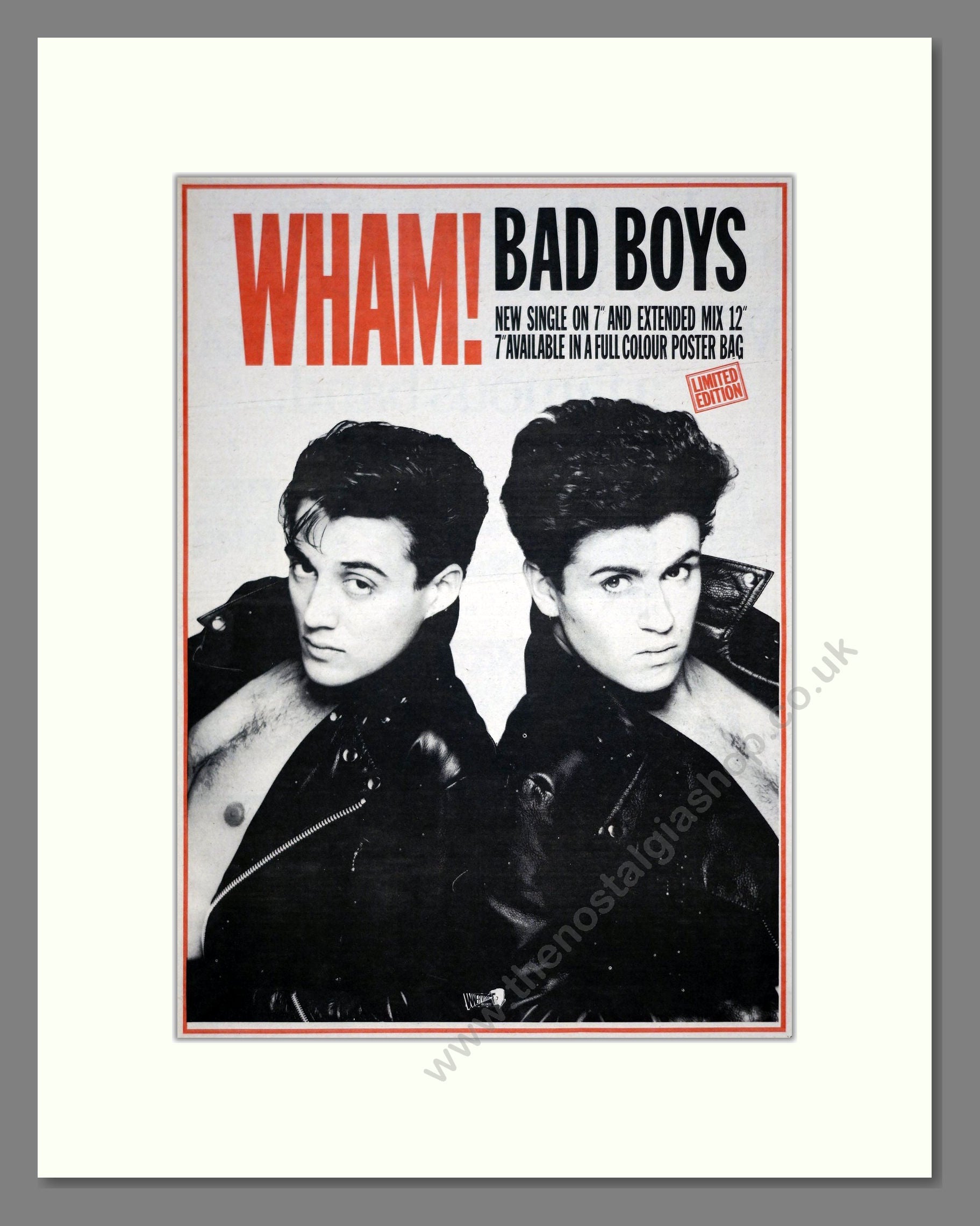 Wham! - Bad Boys. Vintage Advert 1983 (ref AD19557) – The Nostalgia Shop