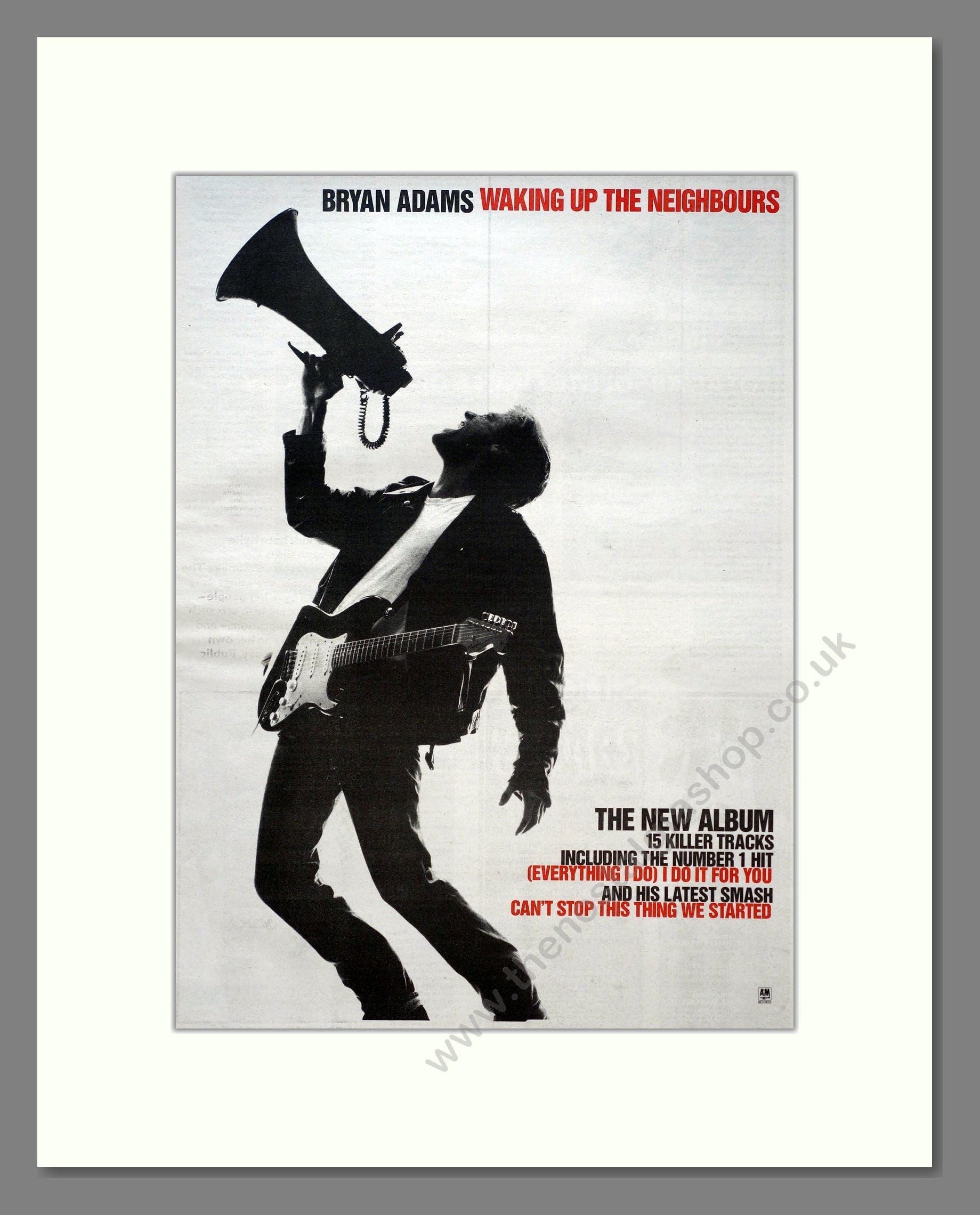 Bryan Adams - Waking Up The Neighbours. Vintage Advert 1991 (ref AD195 ...