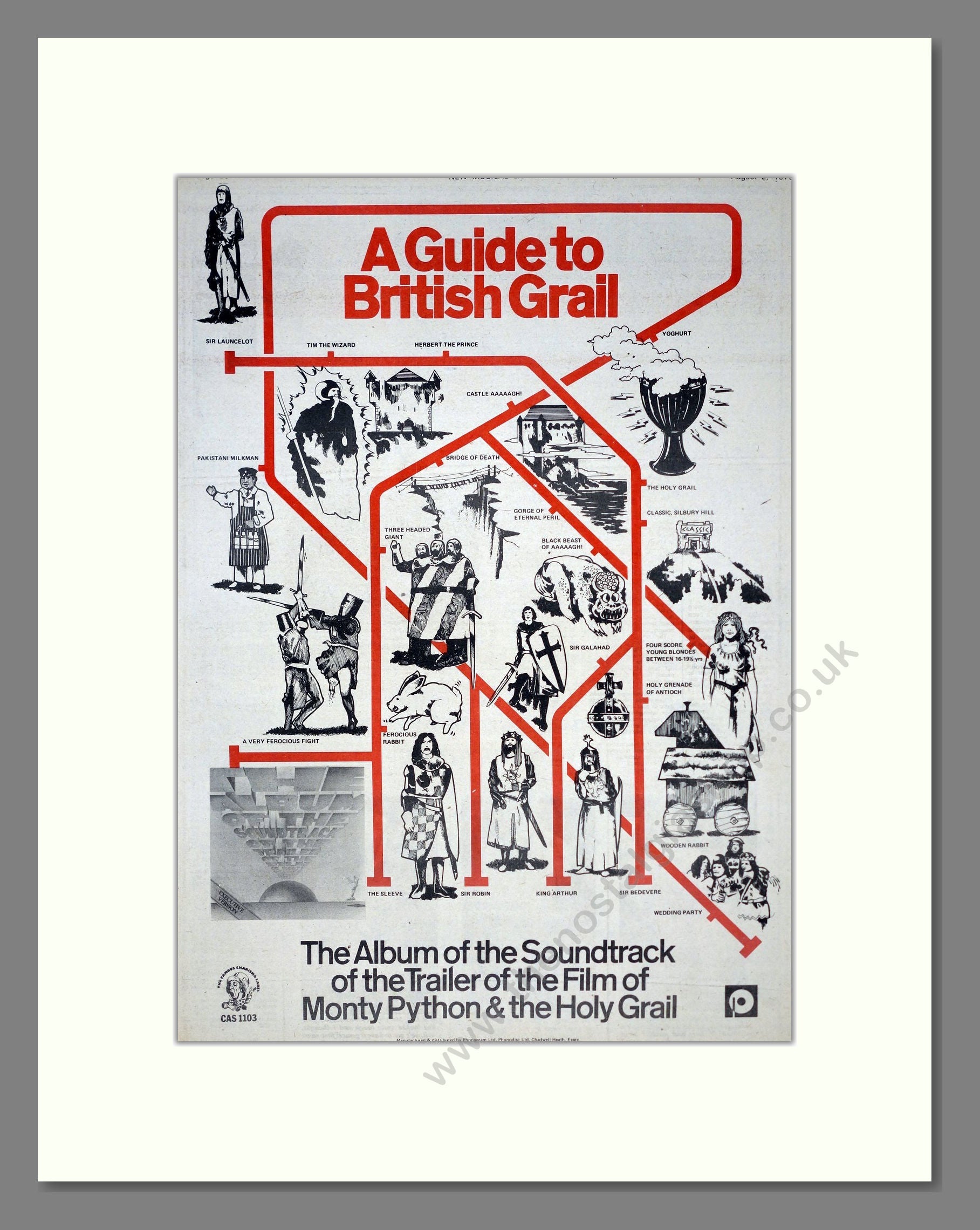 Monty Python - Holy Grail Soundtrack. Vintage Advert 1975 (ref AD19654 ...