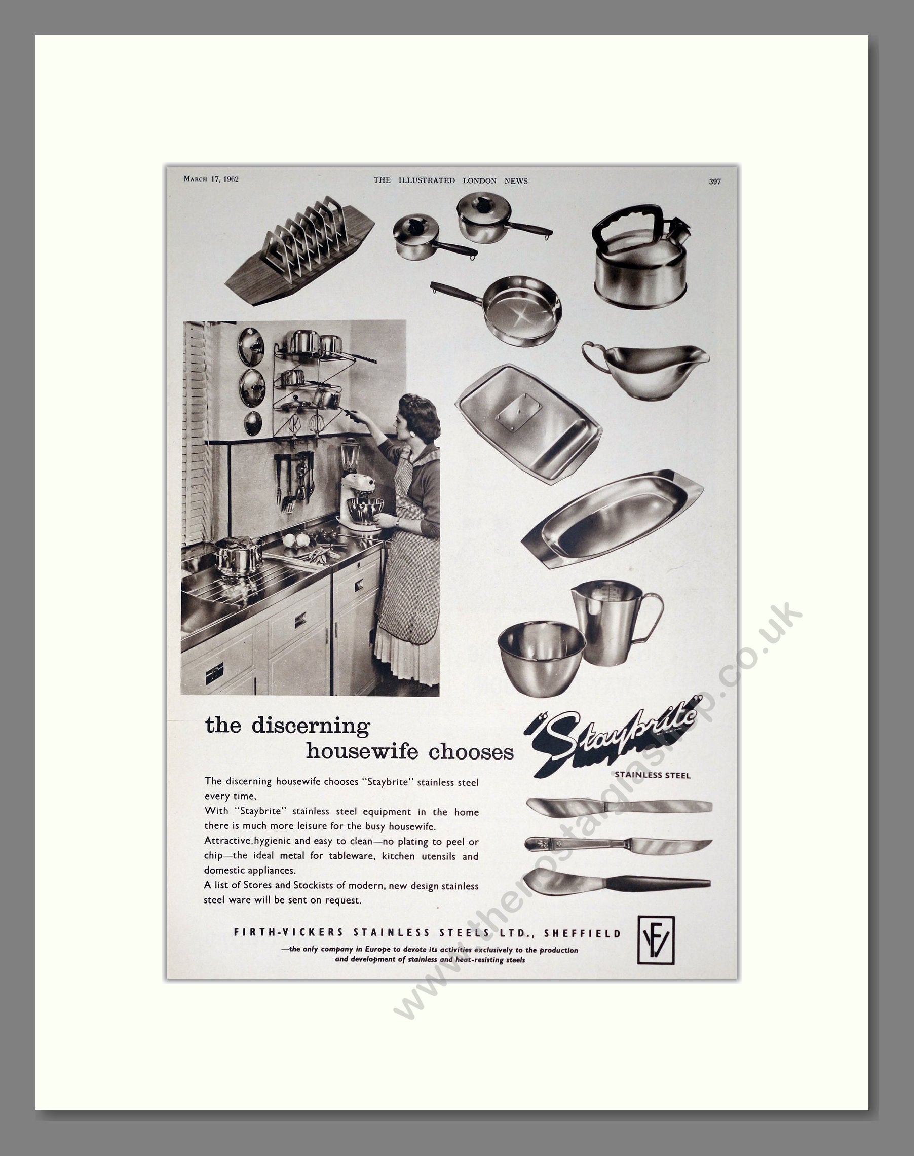 Staybrite - Stainless Steel. Vintage Advert 1962 (ref AD302483) – The ...