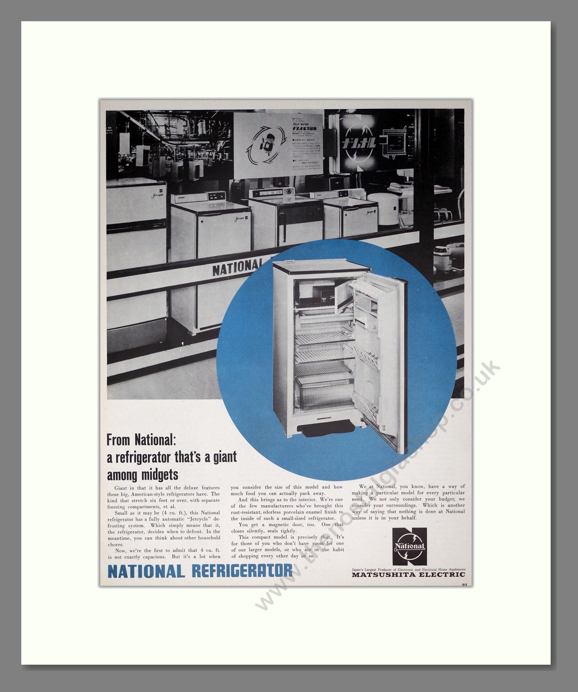 Matsushita Electric - National Refrigerator. Vintage Advert 1965 (ref ...