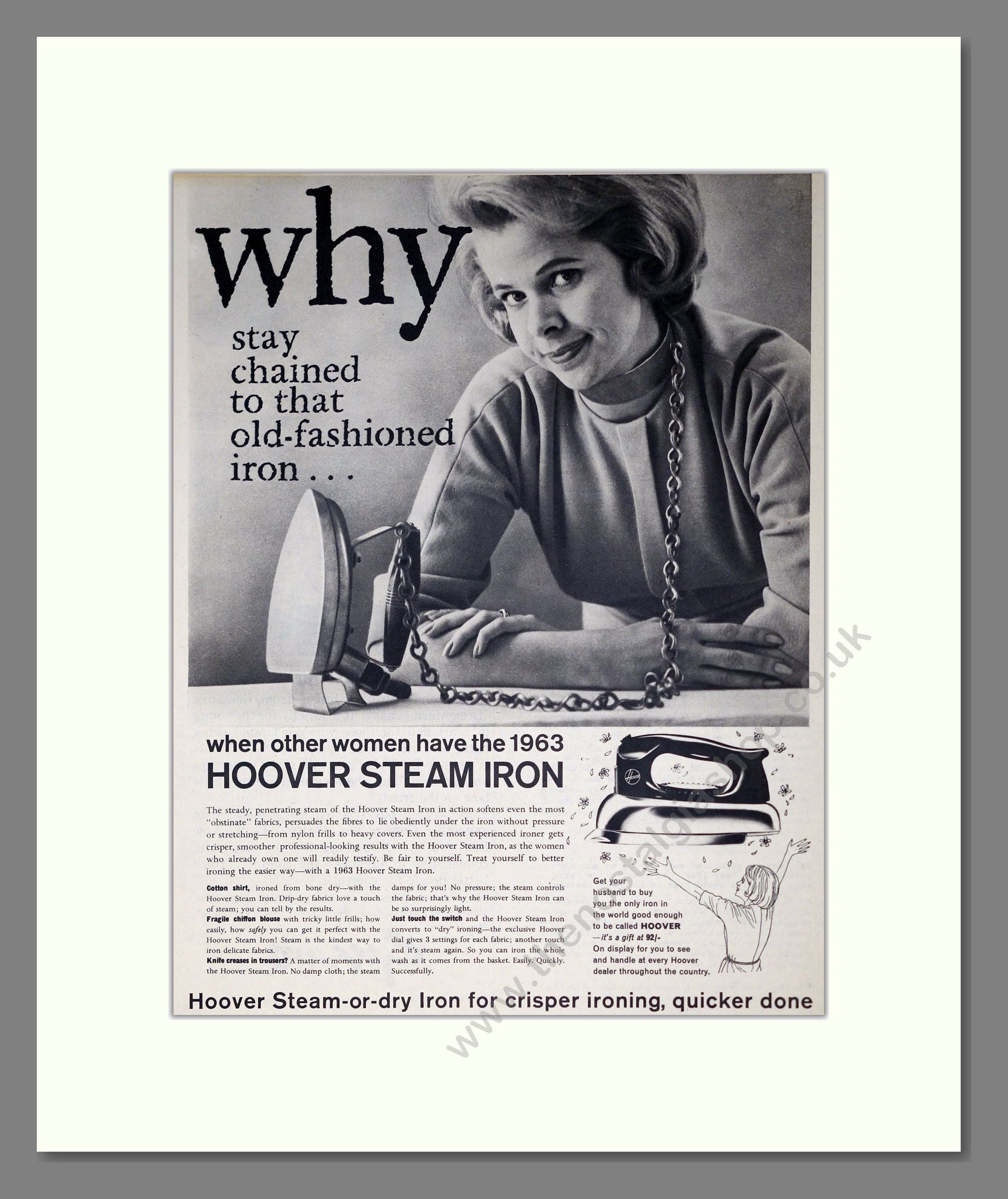 Hoover - Irons. Vintage Advert 1963 (ref AD302708) – The Nostalgia Shop