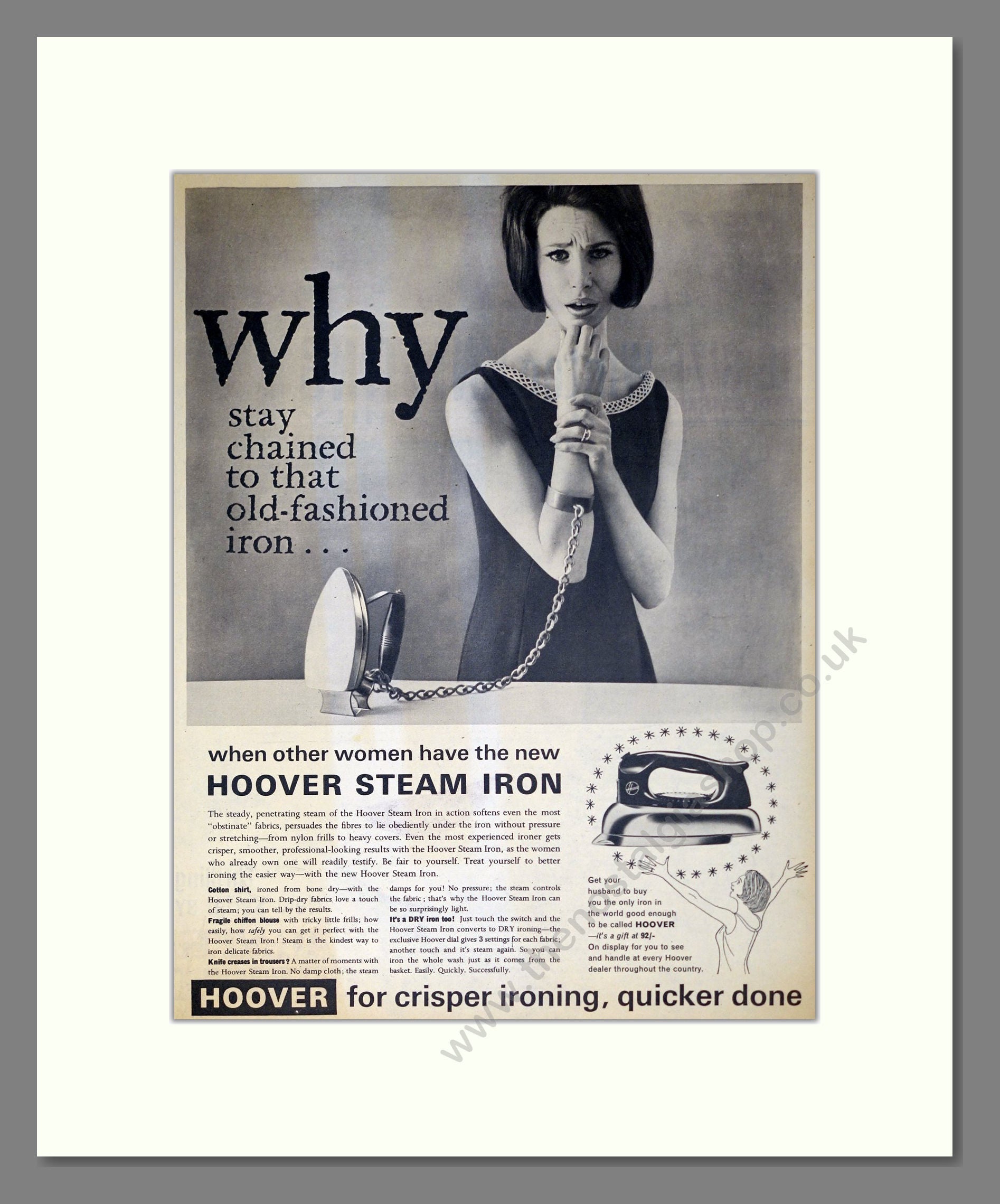 Hoover - Irons. Vintage Advert 1963 (ref AD302709) – The Nostalgia Shop