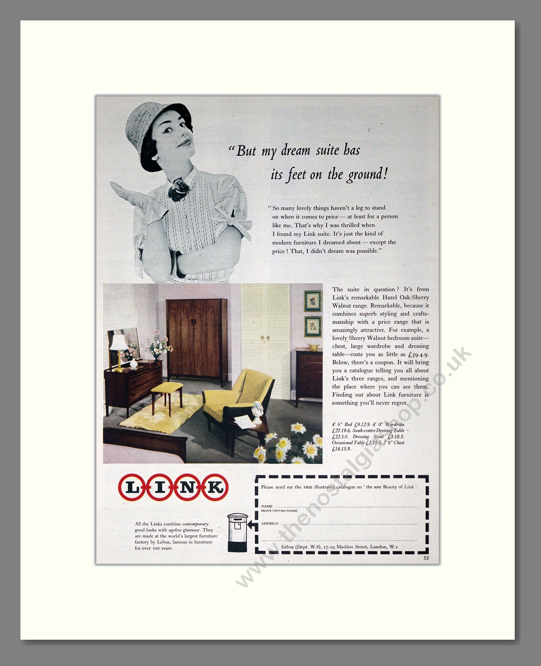 Link - Bedroom Furniture. Vintage Advert 1957 (ref AD302793) – The ...