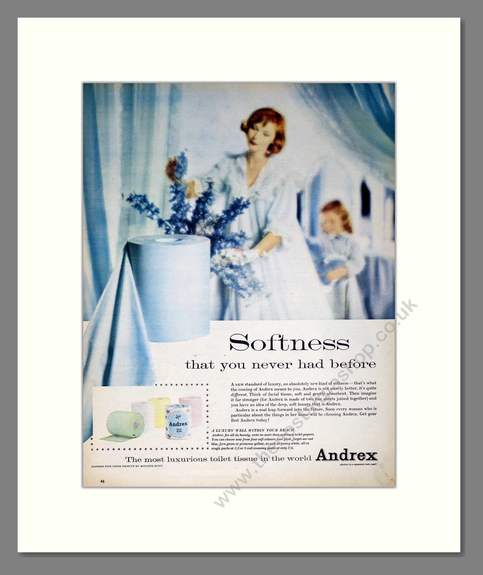 Andrex - Soft Blue Toilet Tissue. Vintage Advert 1959 (ref AD302889 ...