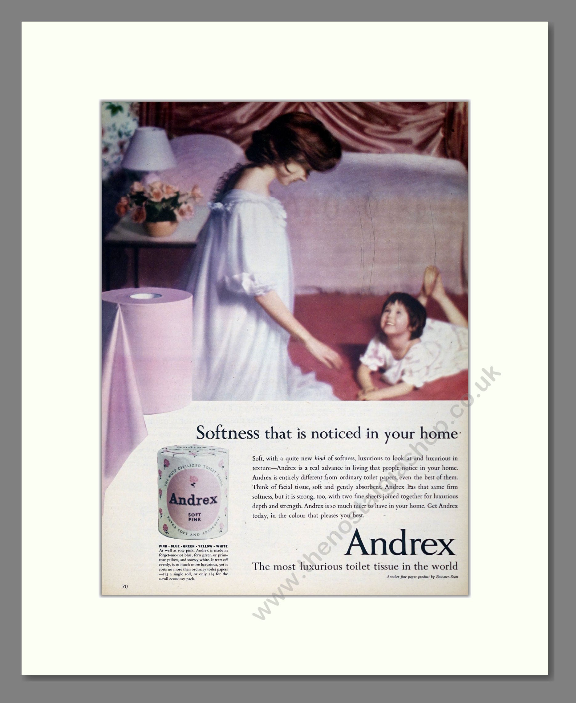 Andrex - Soft Pink Toilet Tissue. Vintage Advert 1960 (ref AD302893 ...