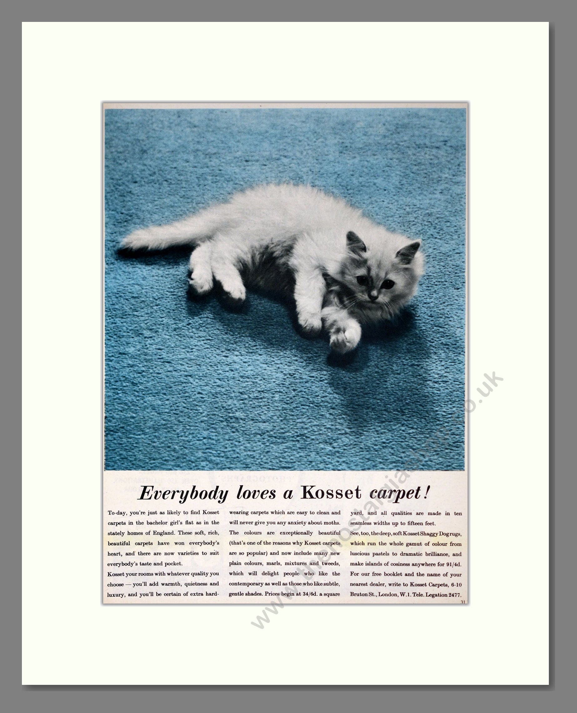 Kosset - Everybody Loves A Kosset Carpet. Vintage Advert 1958 (ref AD3 ...