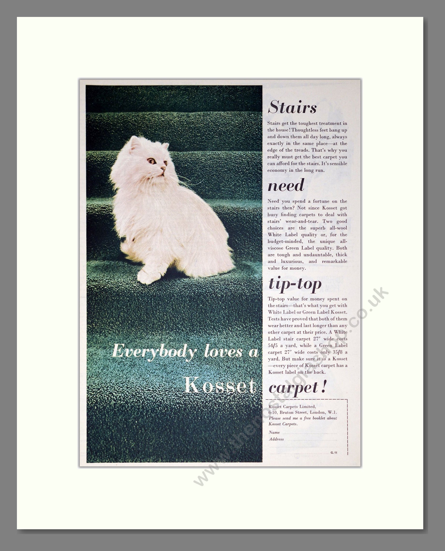 Kosset - Everybody Loves A Kosset Carpet. Vintage Advert 1961 (ref AD3 ...