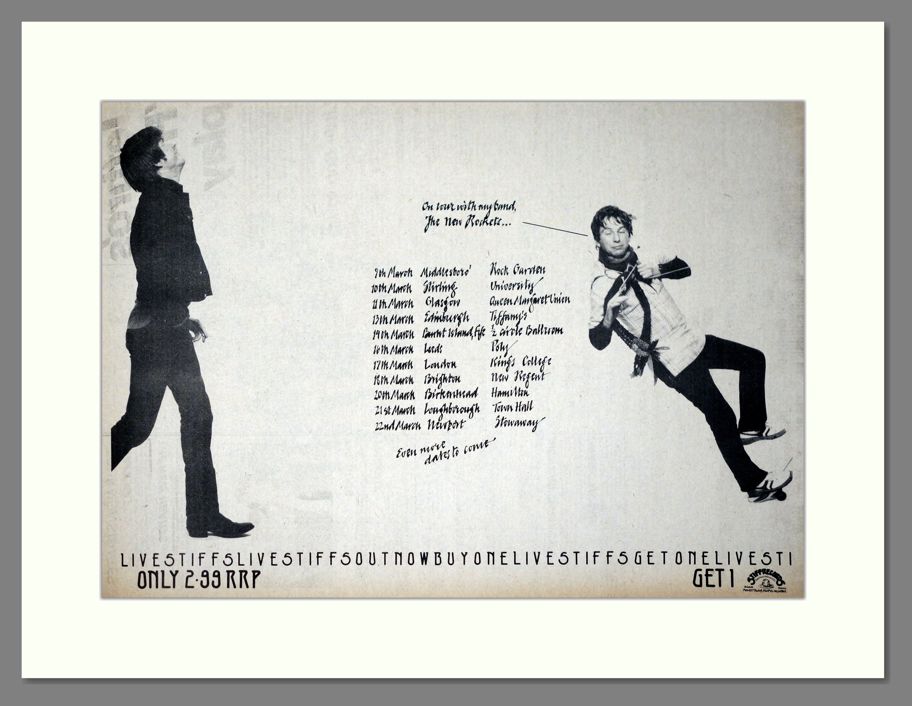 Stiffs - Live. Vintage Advert 1978 (ref AD19709) – The Nostalgia Shop