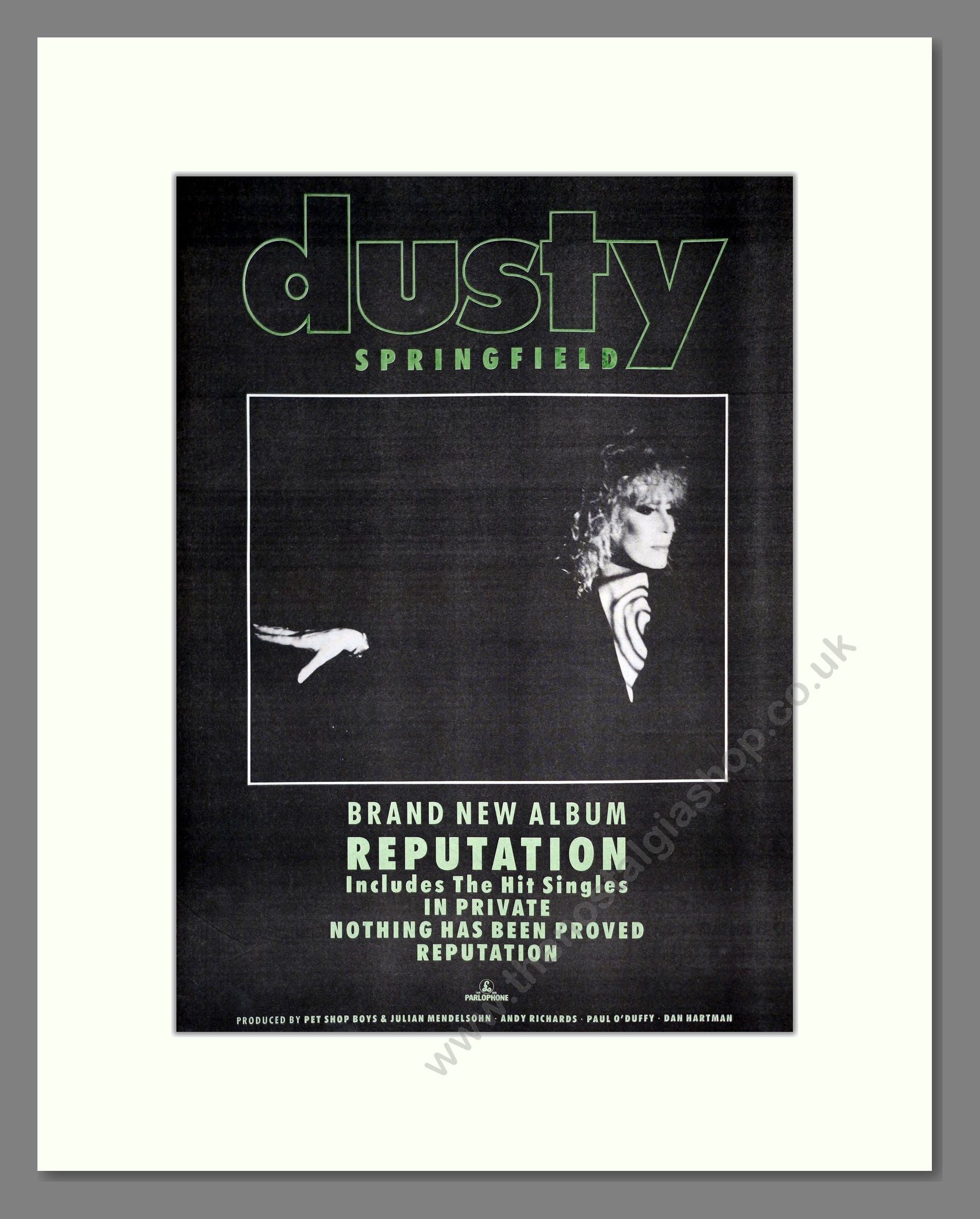 Dusty Springfield - Reputation. Vintage Advert 1990 (ref AD19854) – The ...
