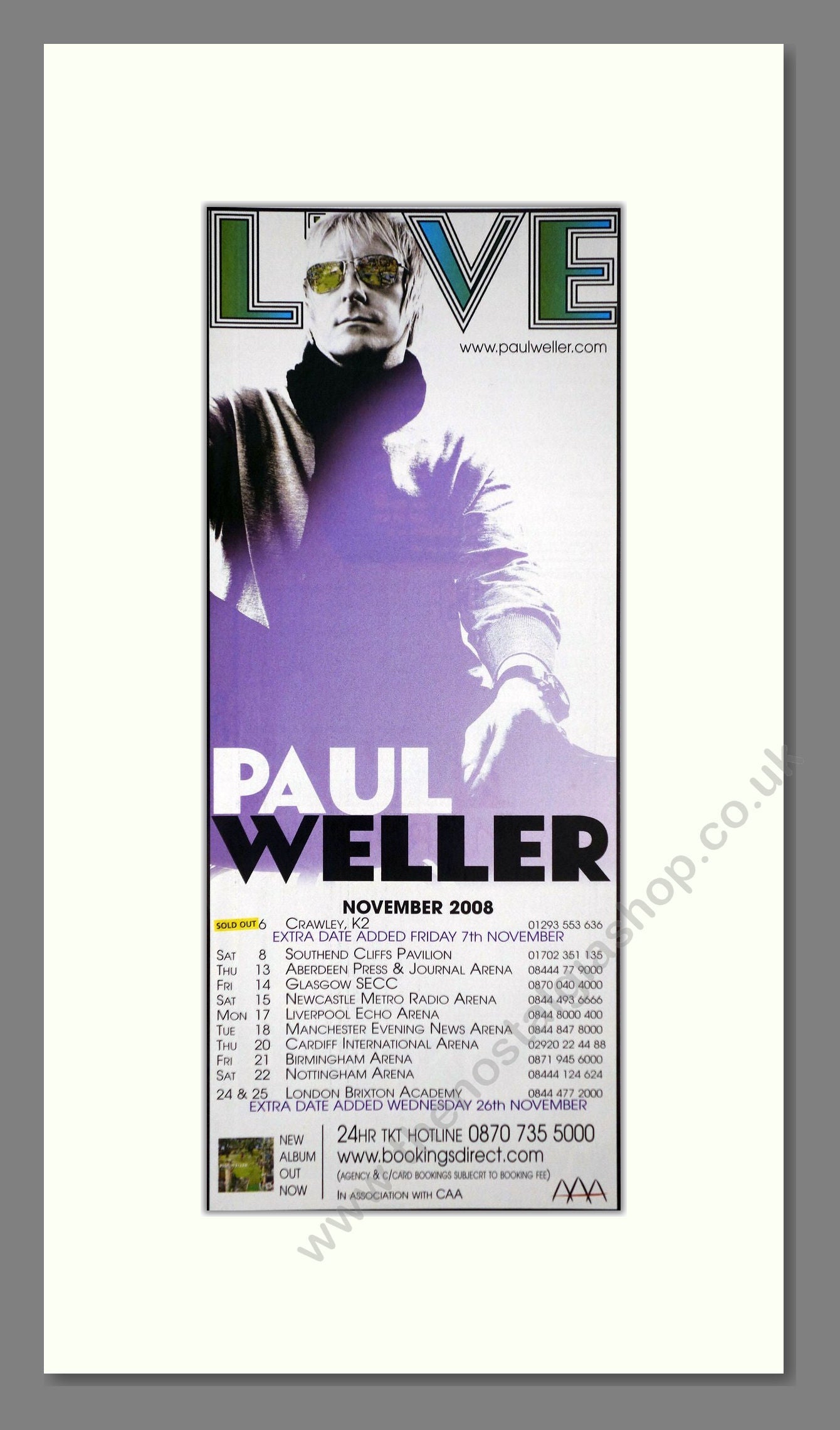 Paul Weller - UK Tour. Vintage Advert 2008 (ref AD400159) – The ...